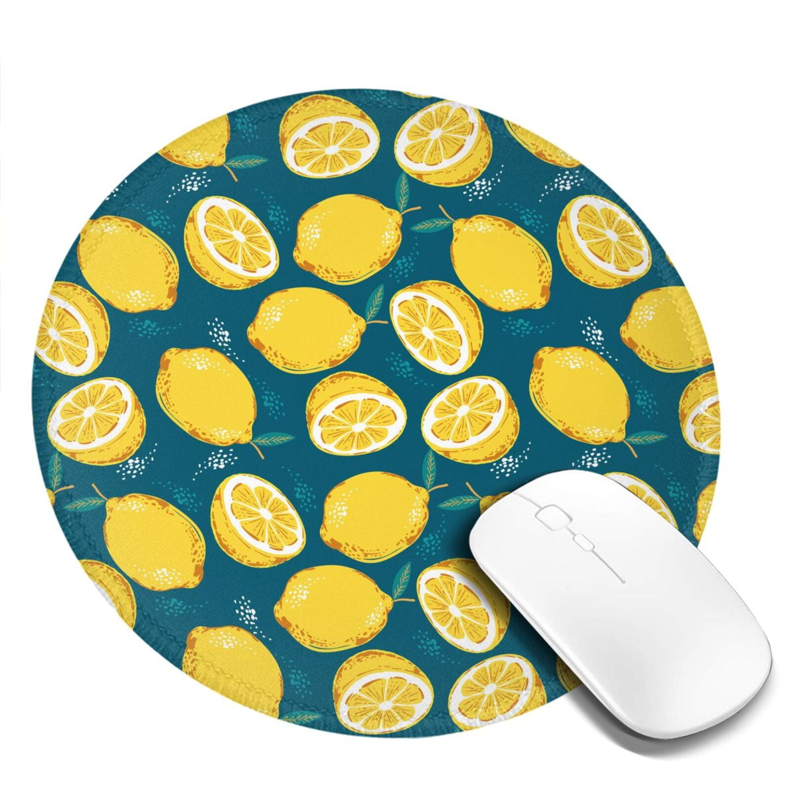 Matuu Lemon Printed Round Mouse Pad, Non-Slip Ergonomic Mouse Pad ...