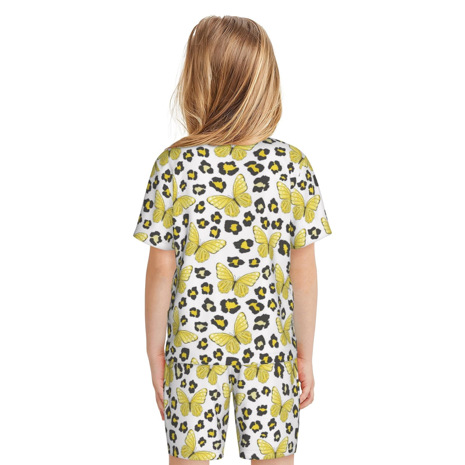 Matuu Leopard And Butterfly for Short-Sleeved Pajama Set for Kids Soft ...