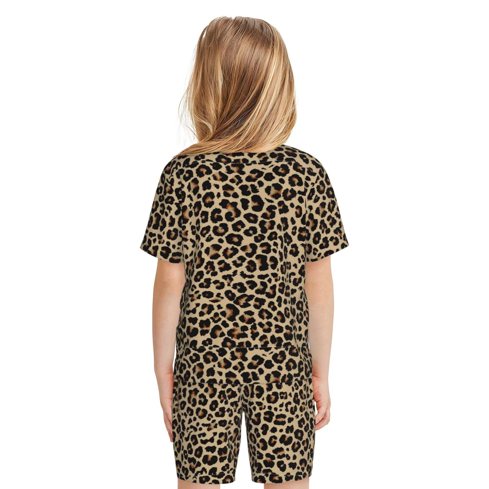 Matuu Leopard Print-1 for Short-Sleeved Pajama Set for Kids Soft ...