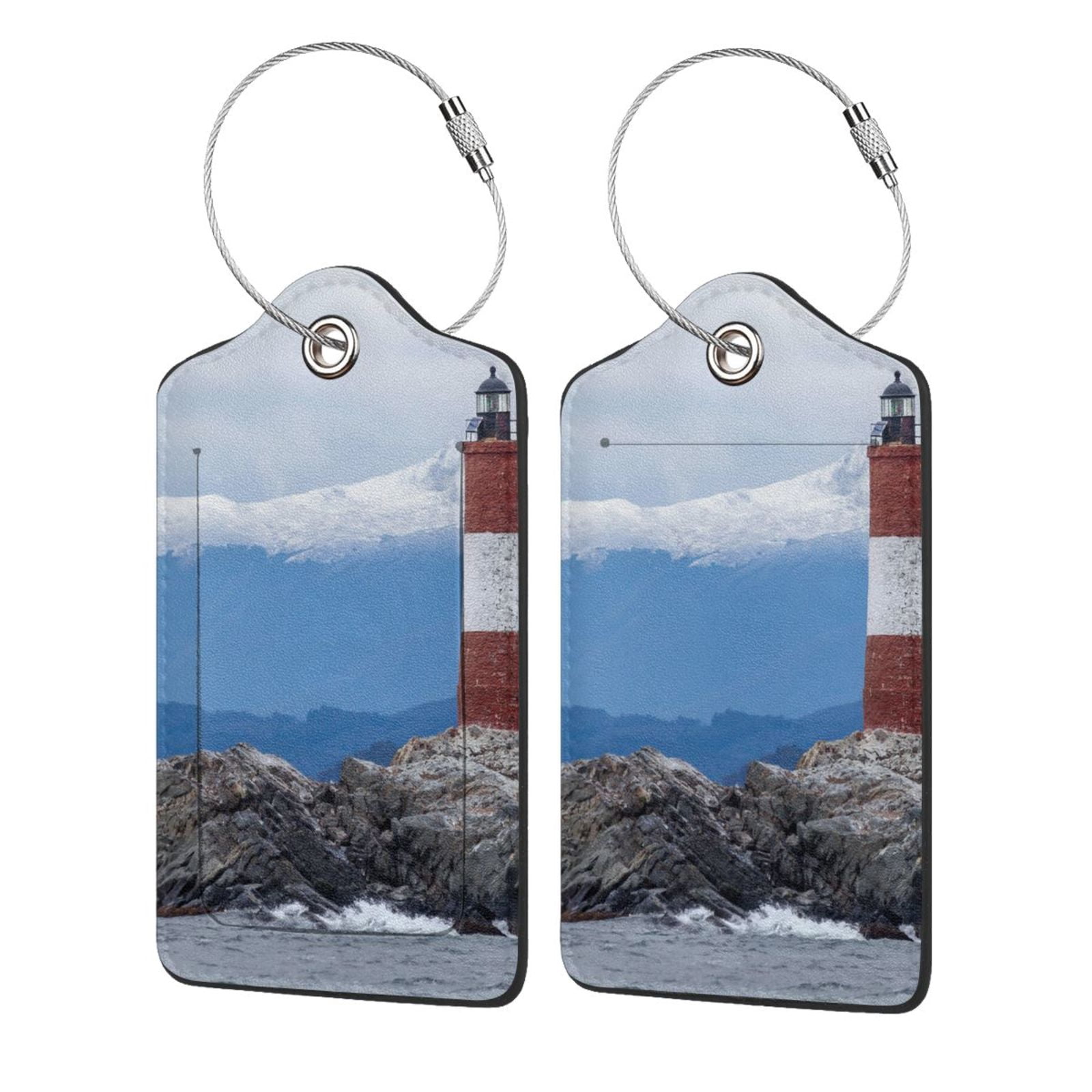 Matuu Lighthouse On The Waters for Leather Luggage Tag Privacy Cover ID ...
