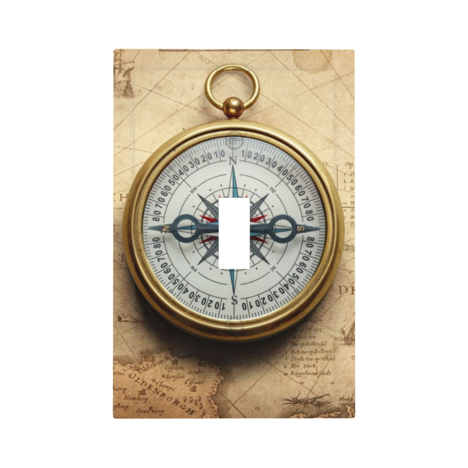 Matuu Magnetic Old Compass On World Map for Modern Decorative Wall ...