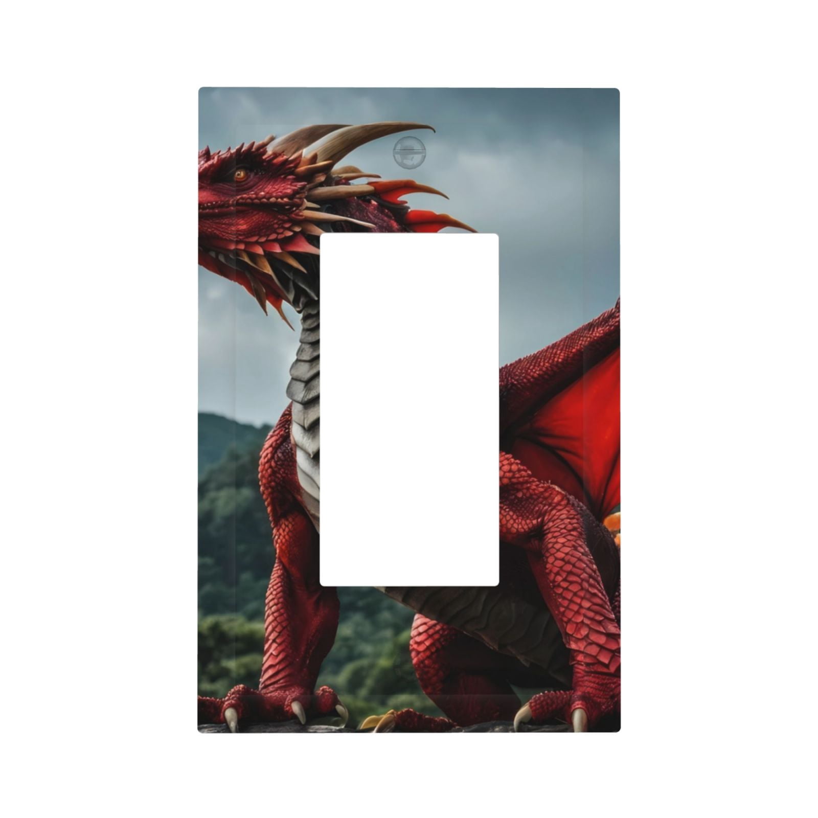 Matuu Majestic Red Dragon for Modern Decorative Wall Plate Switch Plate ...