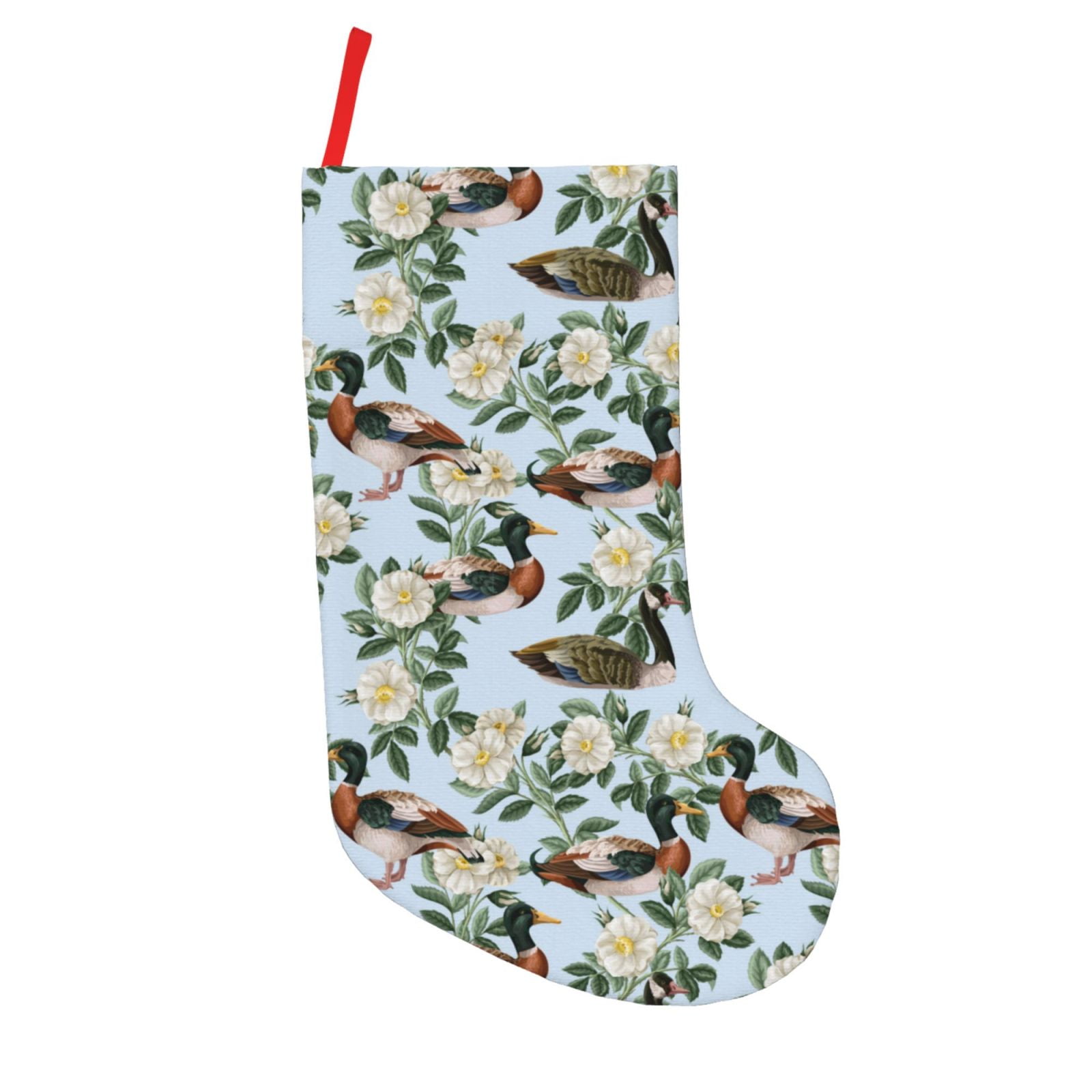 Matuu Mallard Ducks And Roses for 18" Christmas Stocking Classic Large ...