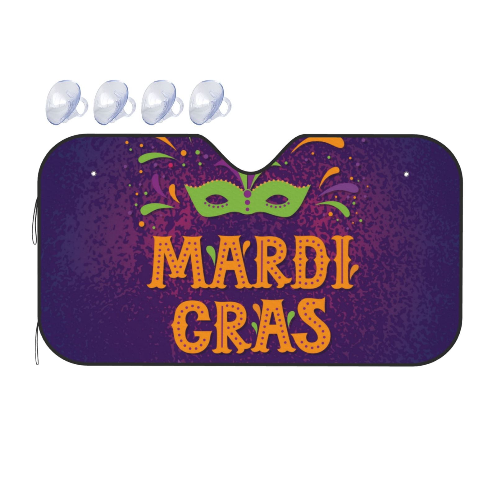 Matuu Mardi Gras2 Print Foldable Front Window Car Windshield Sun Shade ...