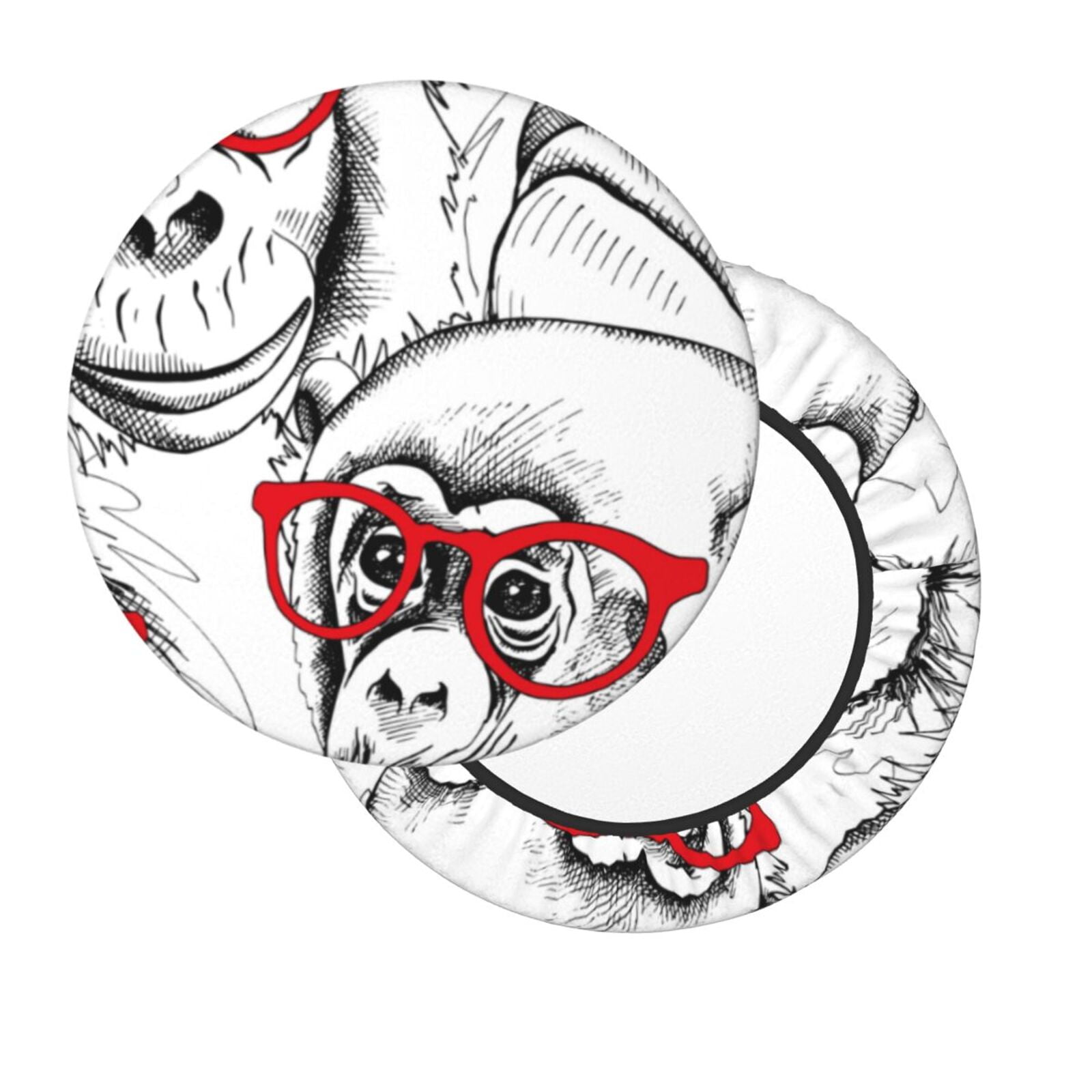 Matuu Monkey print Round Bar Stool Seat Covers Washable Stool Cushion ...