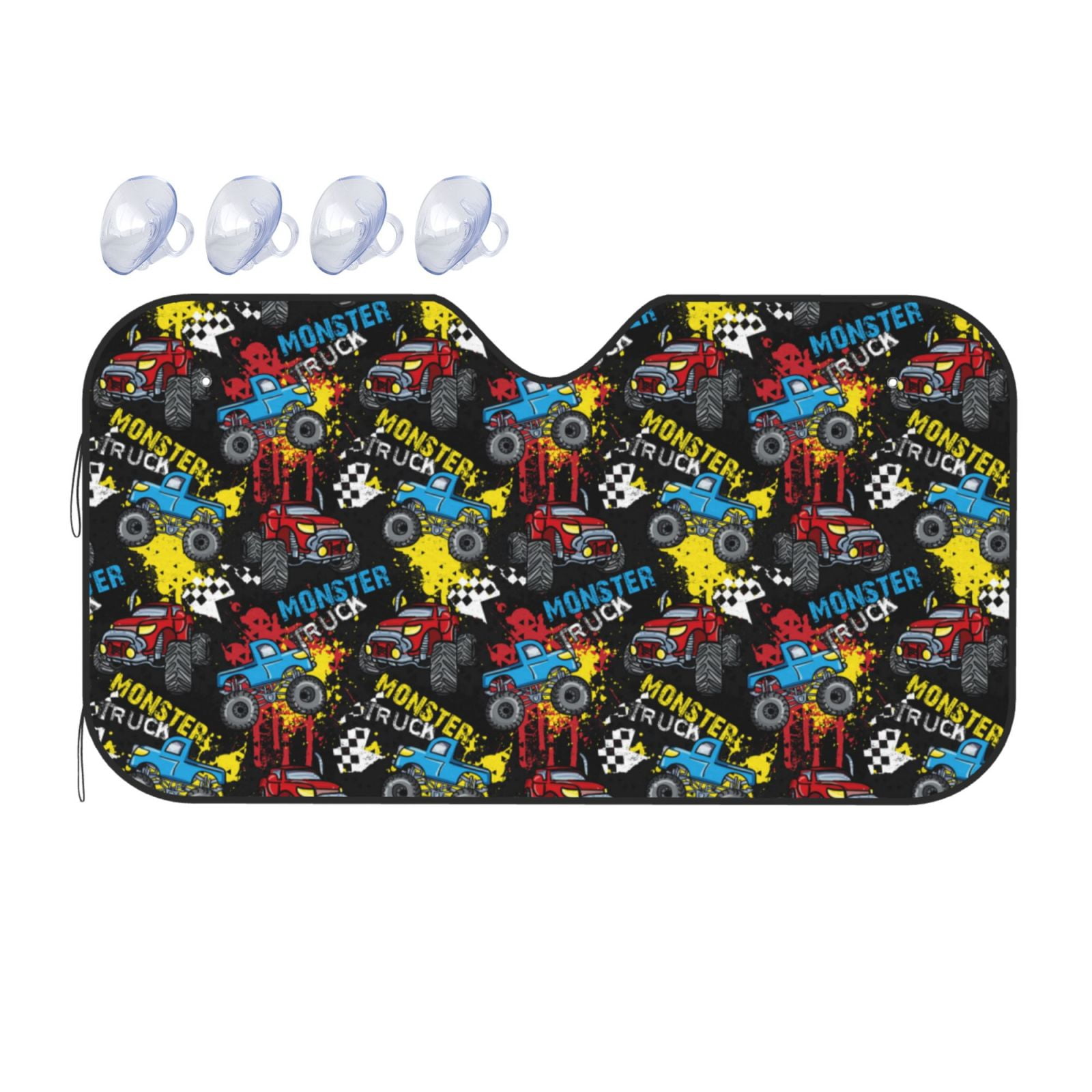 Matuu Monster Car Print Foldable Front Window Car Windshield Sun Shade ...