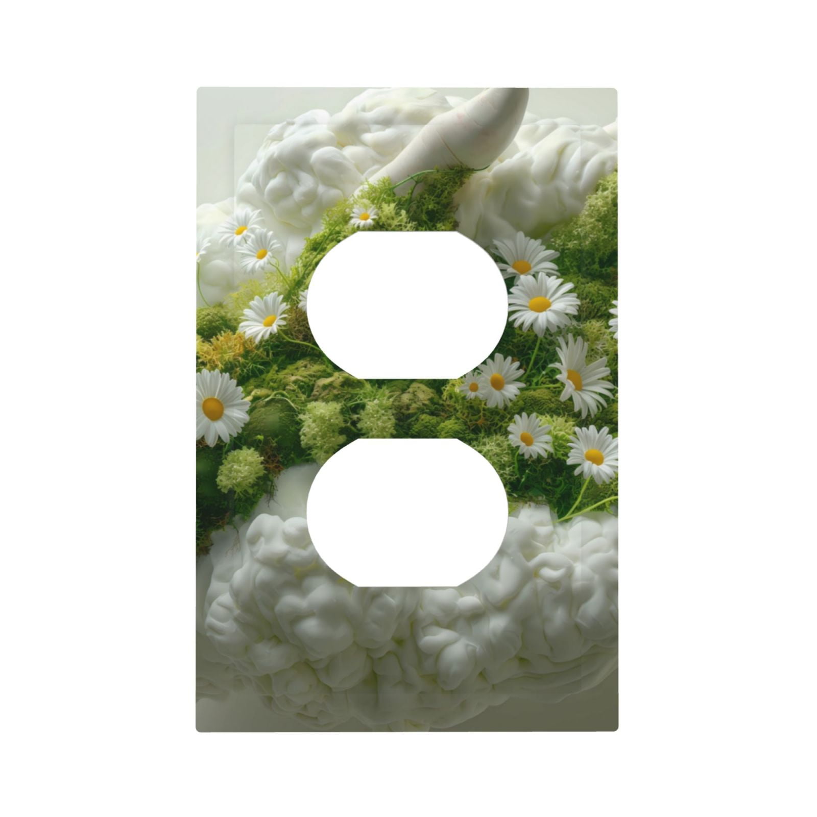 Matuu Nature Hand Daisies Art for Modern Decorative Wall Plate Switch ...