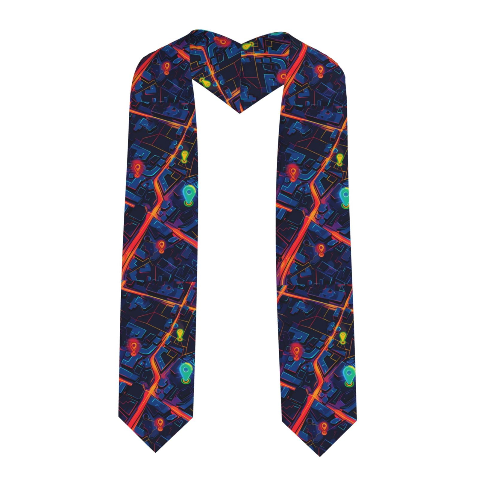 Matuu Neon City Map for Unisex Adult Graduation Stole 72” Long Shawl ...
