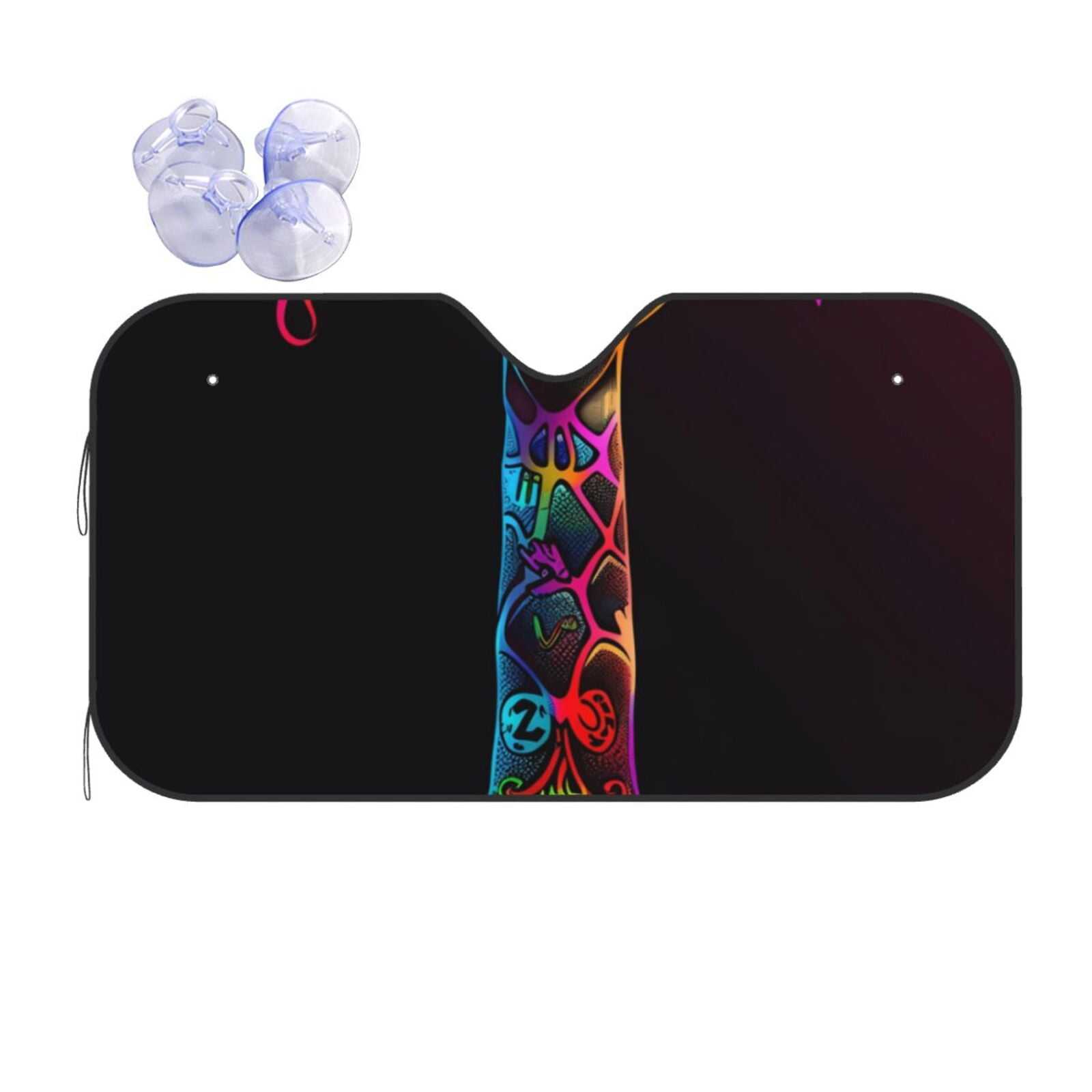 Matuu Neon Psychedelic Giraffe Print Foldable Front Window Car ...