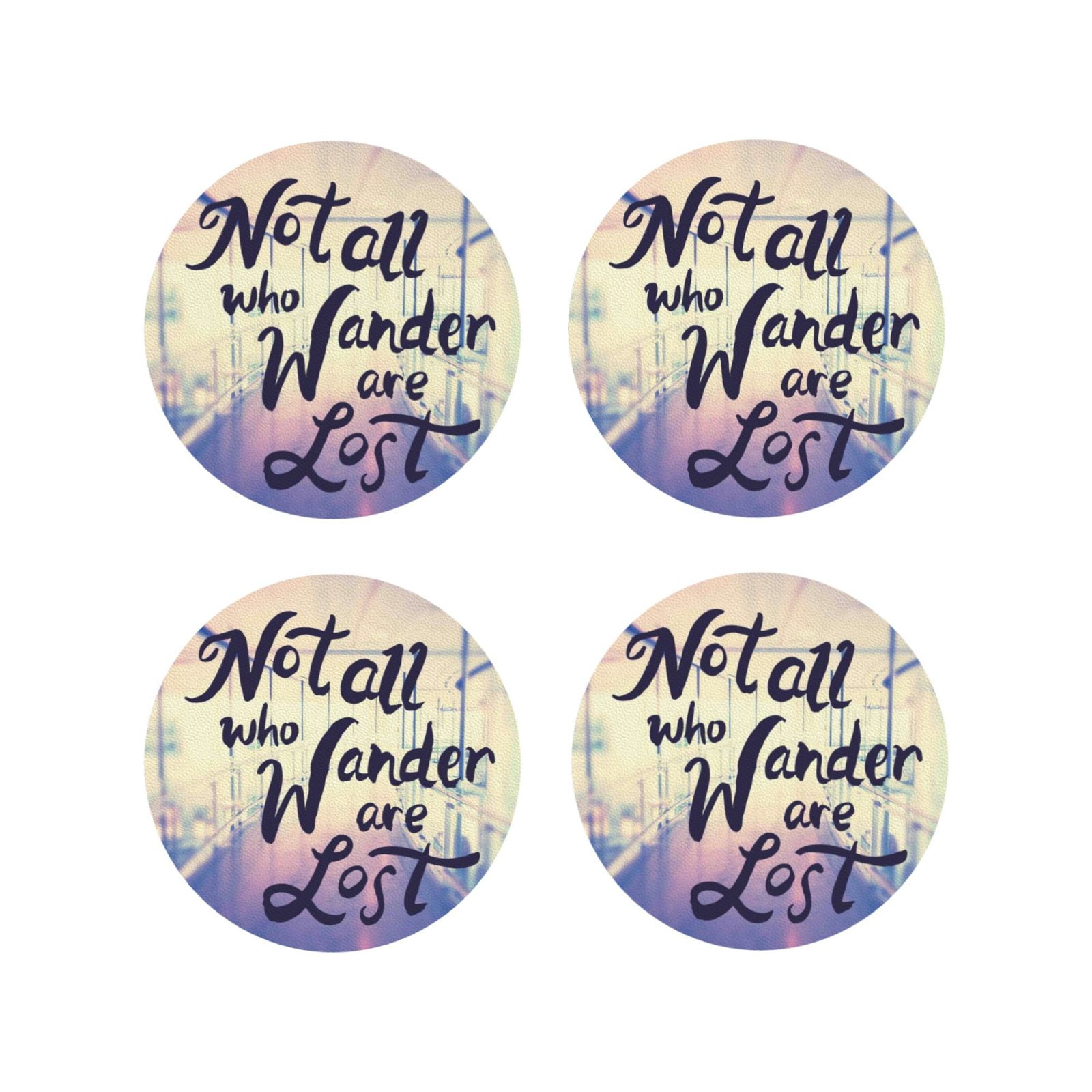 Matuu Not All Those Who Wander Are Lost for Cup Coasters Set of 4 ...