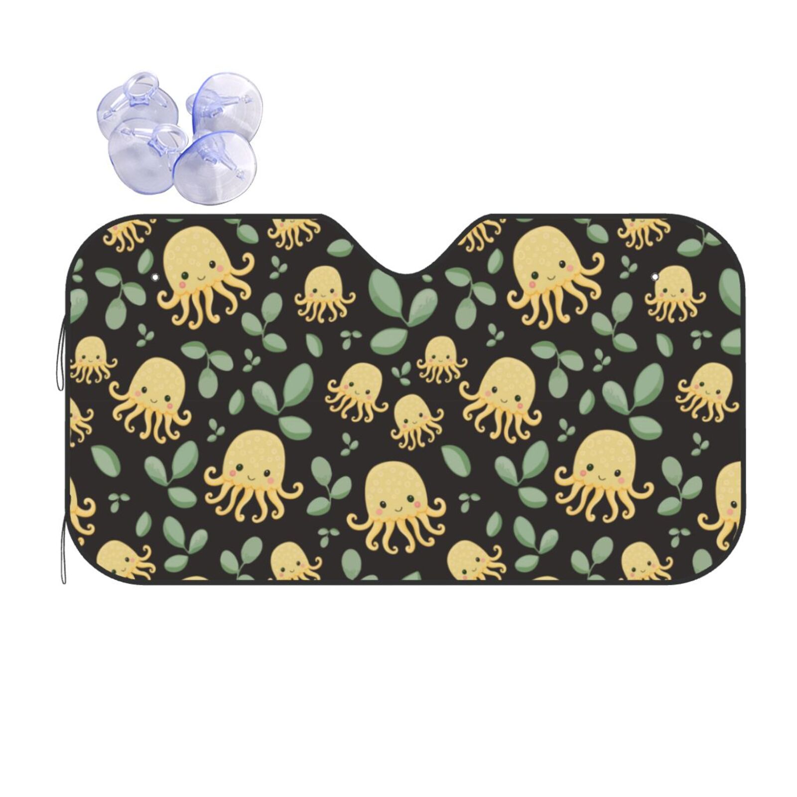 Matuu Octopuses And Leaves Print Foldable Front Window Car Windshield ...