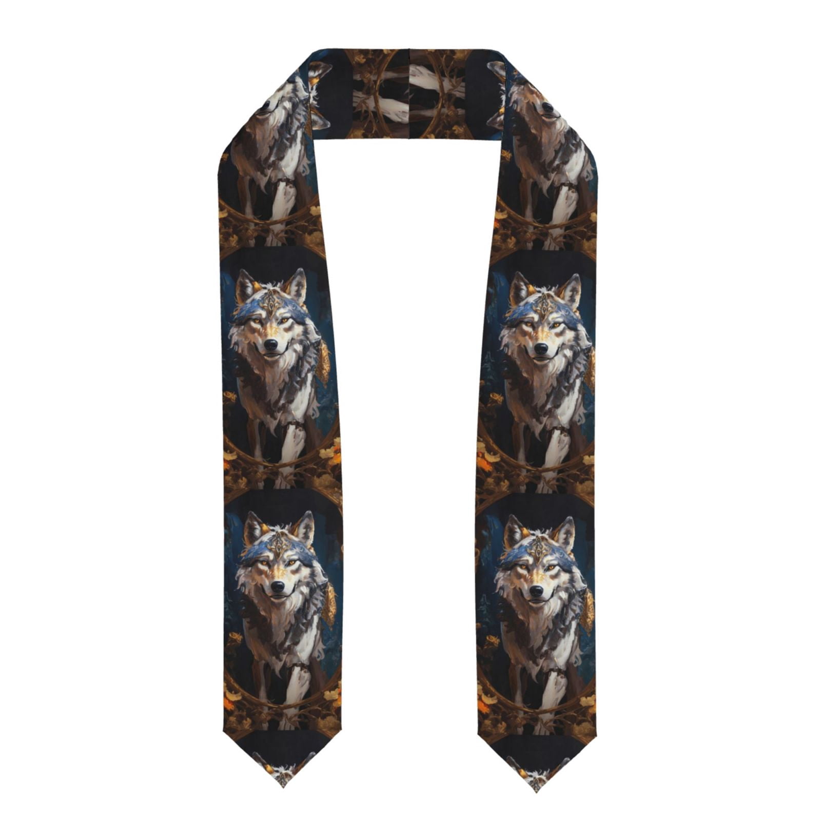 Matuu Oil Painting Tribal Wolf for Unisex Adult Graduation Stole 72 ...