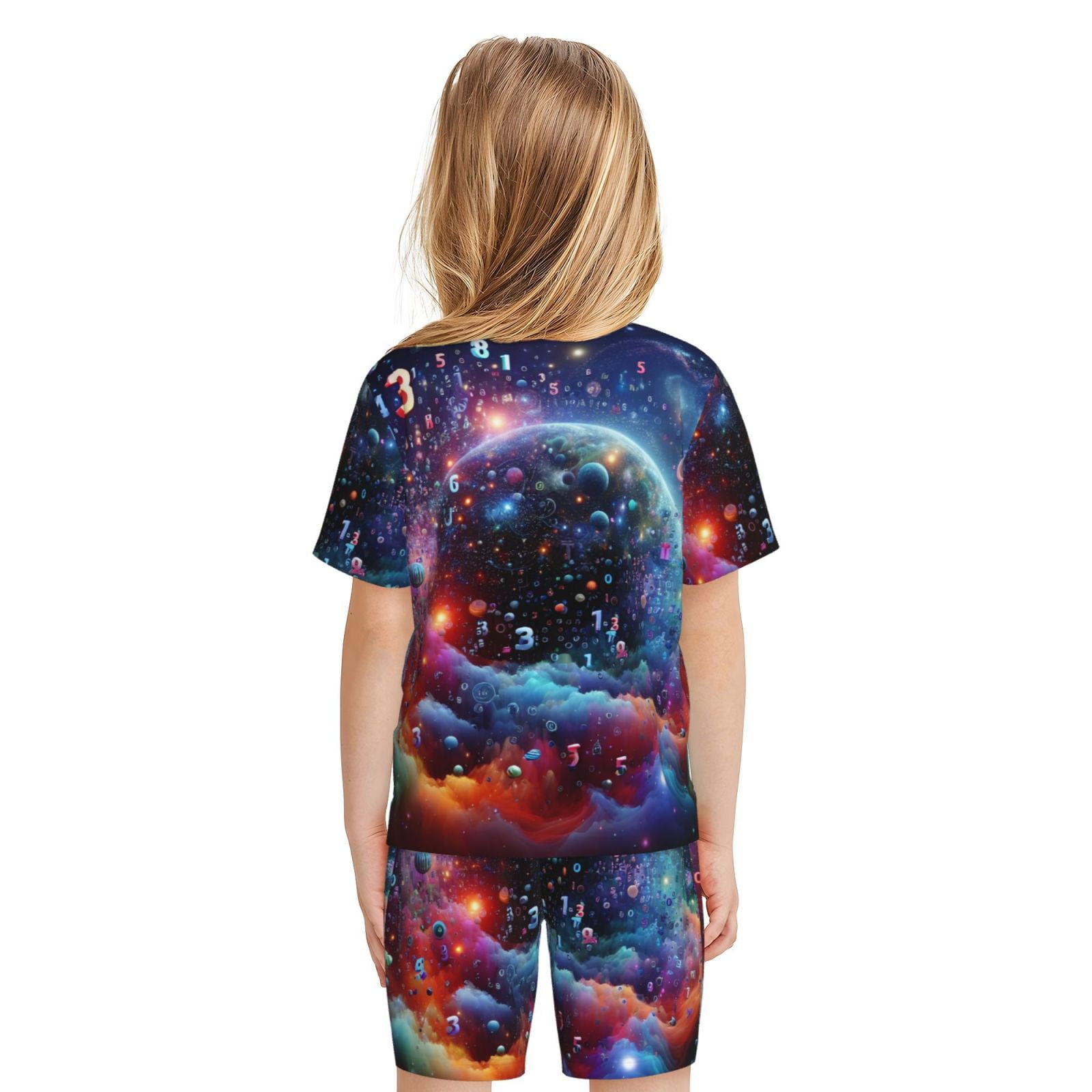 Matuu Outer Space Floating Numbers And Letters for Short-Sleeved Pajama ...