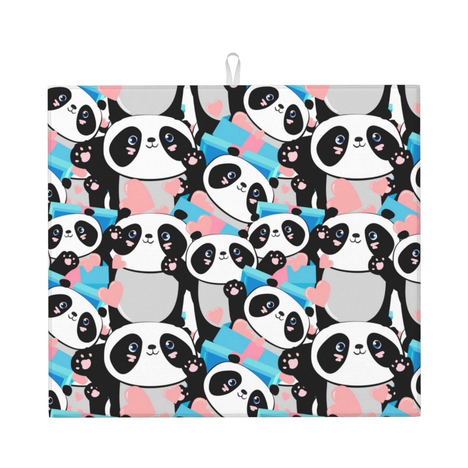 Matuu Panda Cute Hearts for Dish Drying Mat for Kitchen Counter for ...