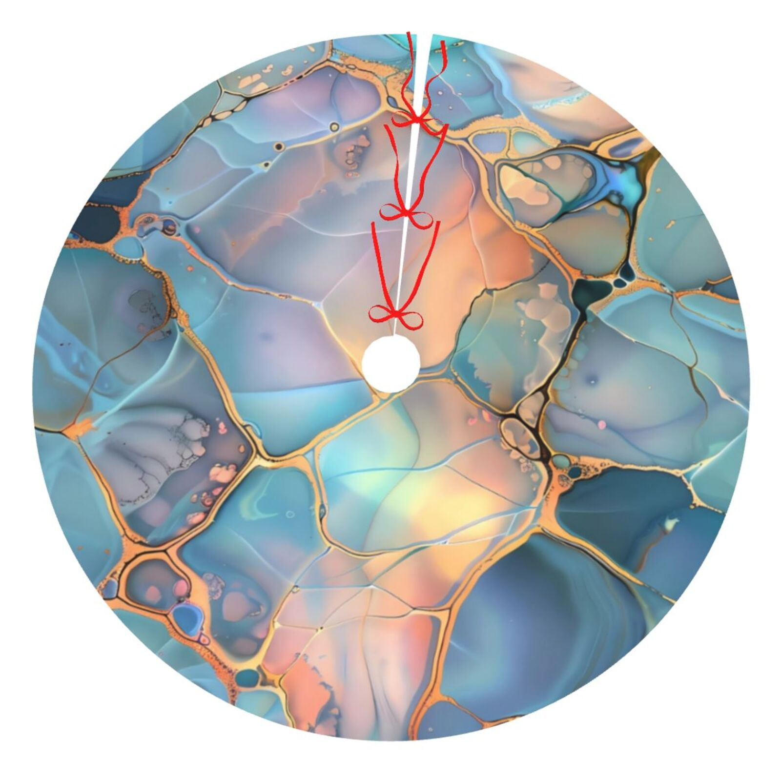 Matuu Pastel Abstract Fluid Art for Christmas Tree Skirt Decoration ...