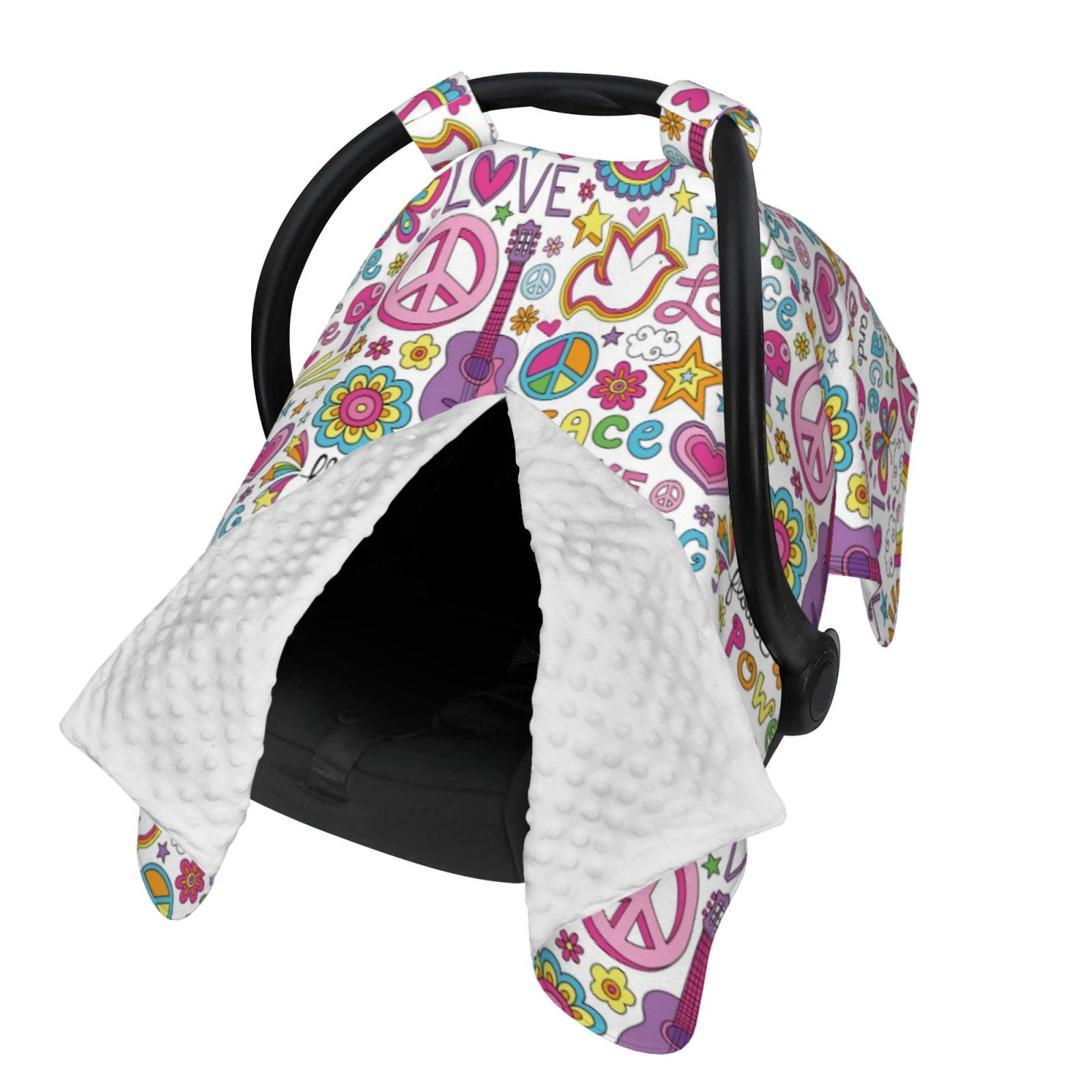 Matuu Peace Love and Dove Flower Power Printed Baby Car Seat Covers ...