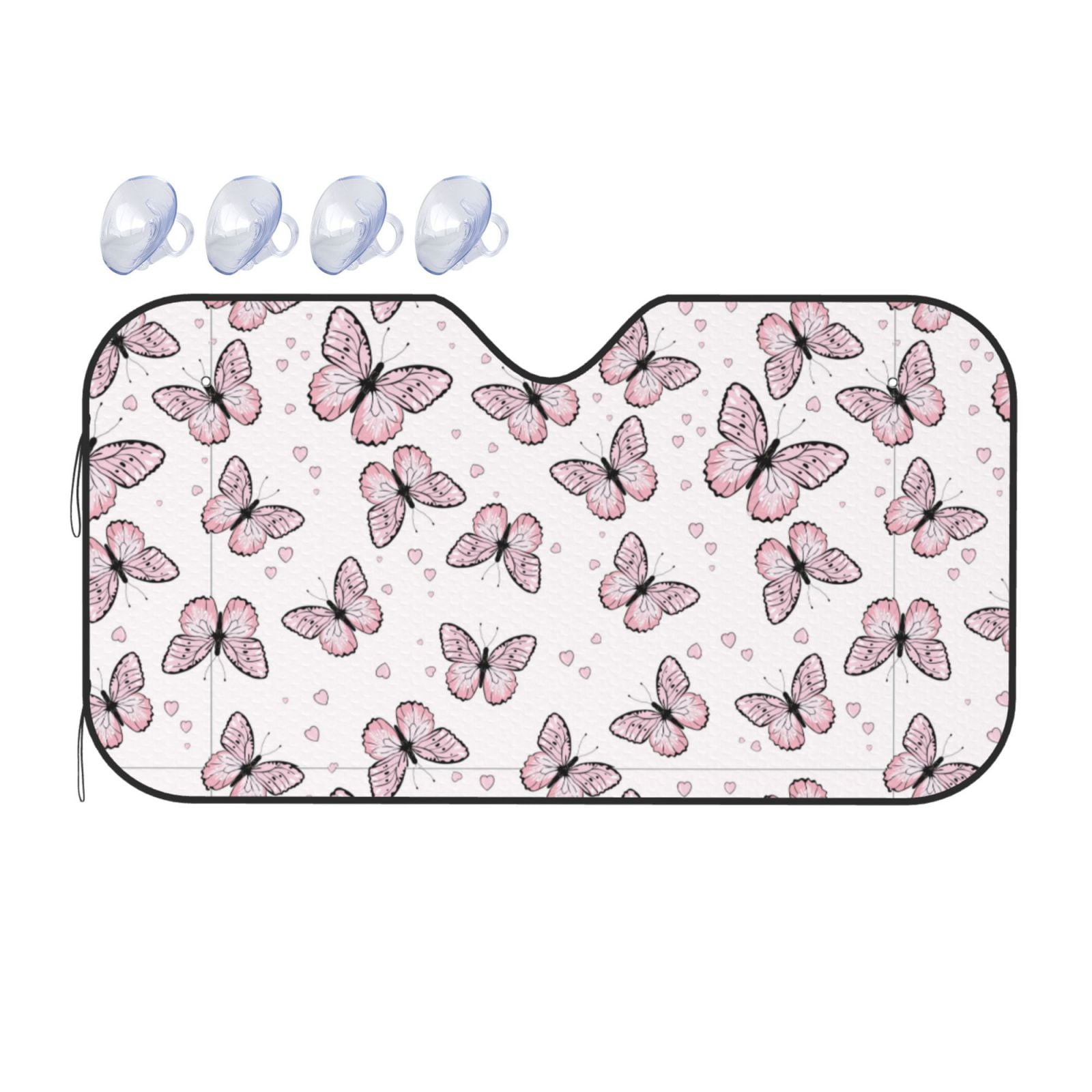 Matuu Pink Butterflies (2) Print Foldable Front Window Car Windshield ...