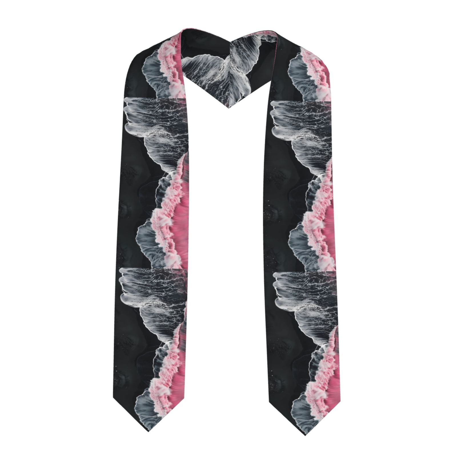 Matuu Pink White Ocean Waves for Unisex Adult Graduation Stole 72” Long ...