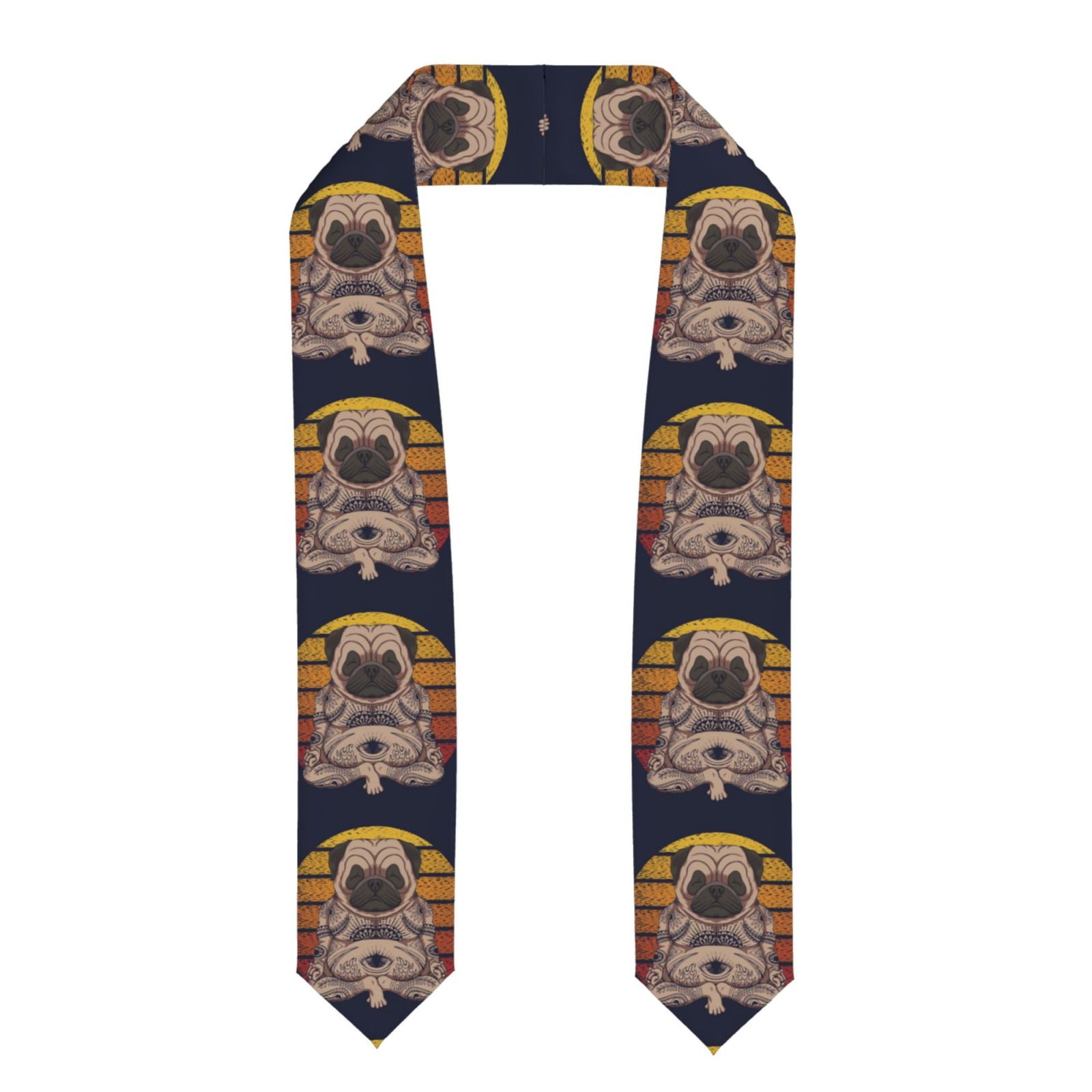 Matuu Pug dog Yoga for Unisex Adult Graduation Stole 72” Long Shawl for ...