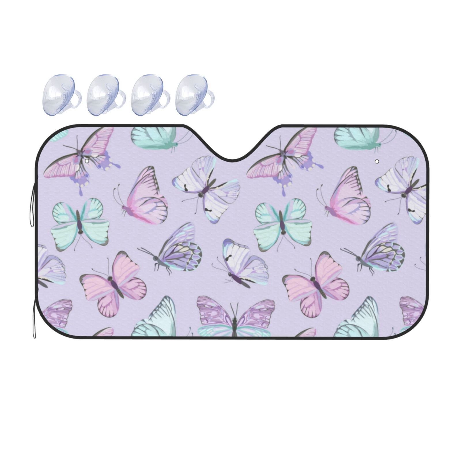Matuu Purple Butterfly Print Foldable Front Window Car Windshield Sun ...