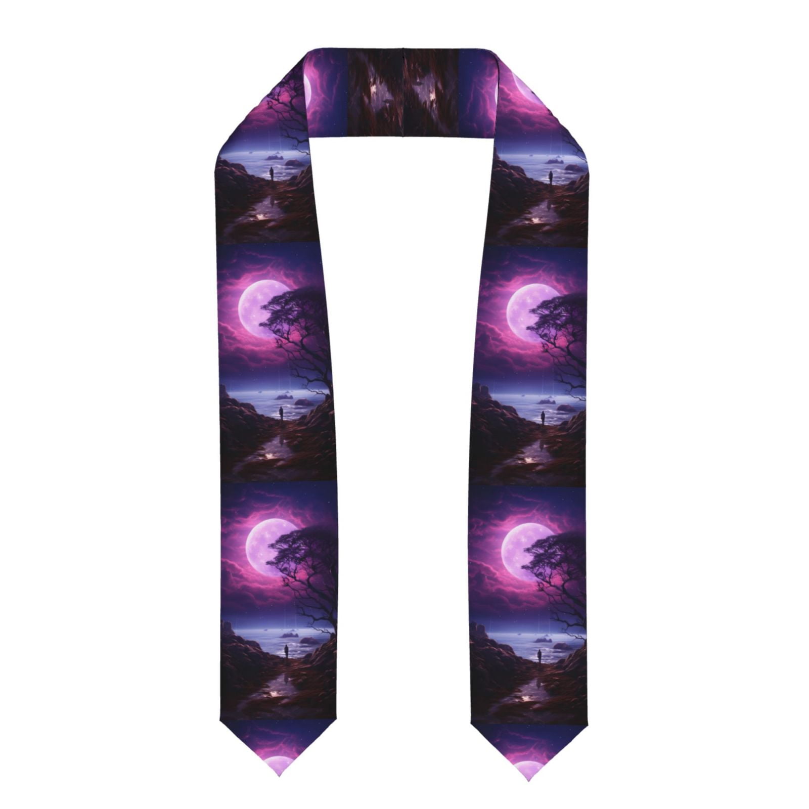 Matuu Purple Moon Tree Night Sky for Unisex Adult Graduation Stole 72 ...