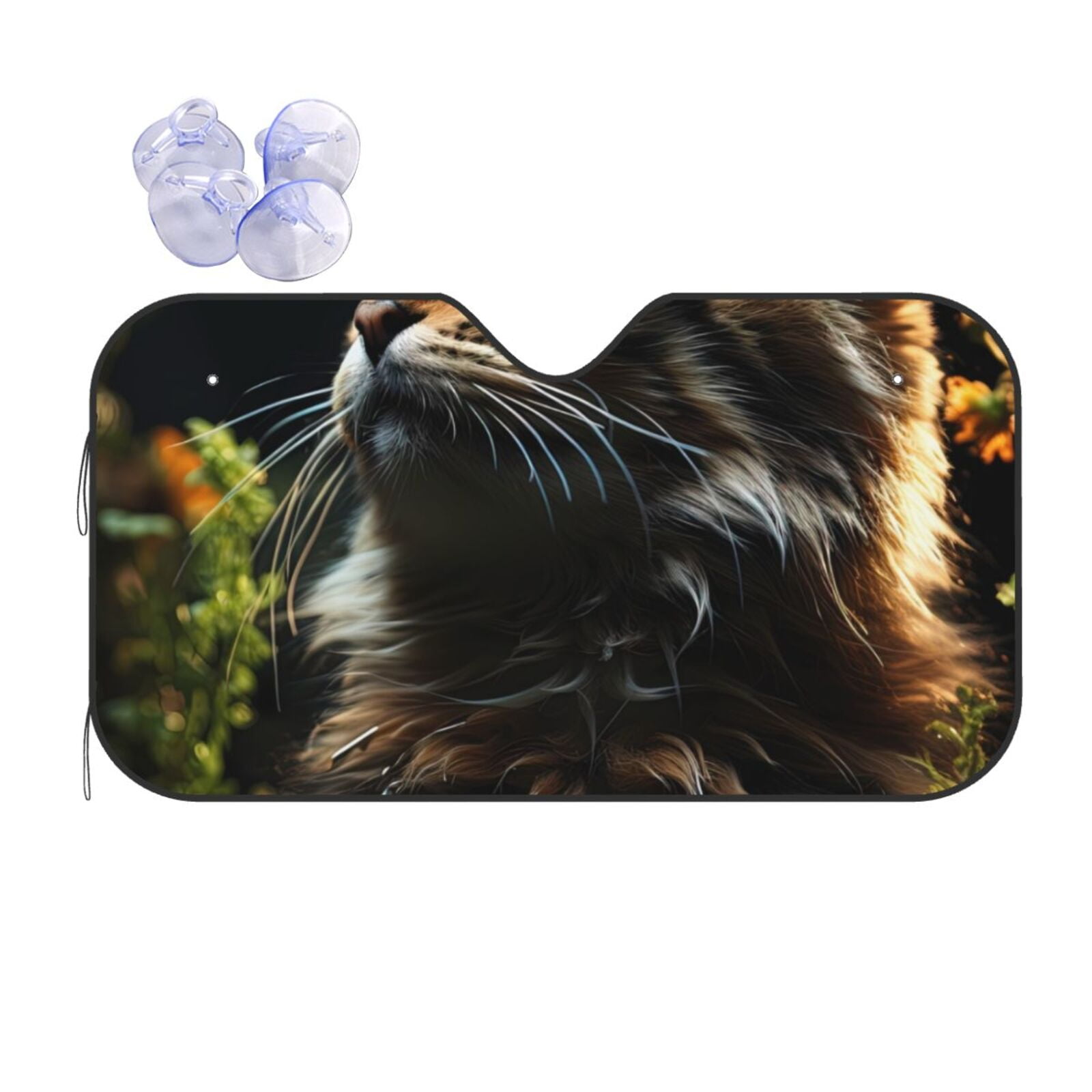 Matuu Realistic Style Cute Cat Print Foldable Front Window Car ...