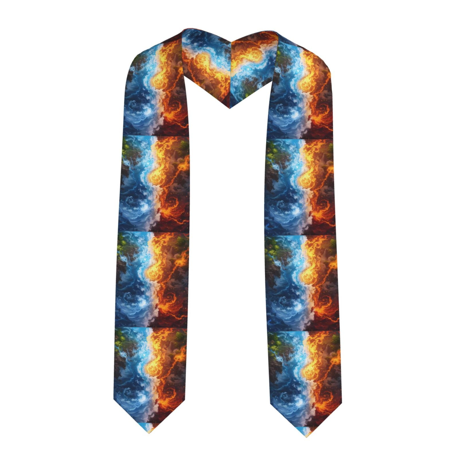 Matuu Red And Blue Flame Waves for Unisex Adult Graduation Stole 72 ...