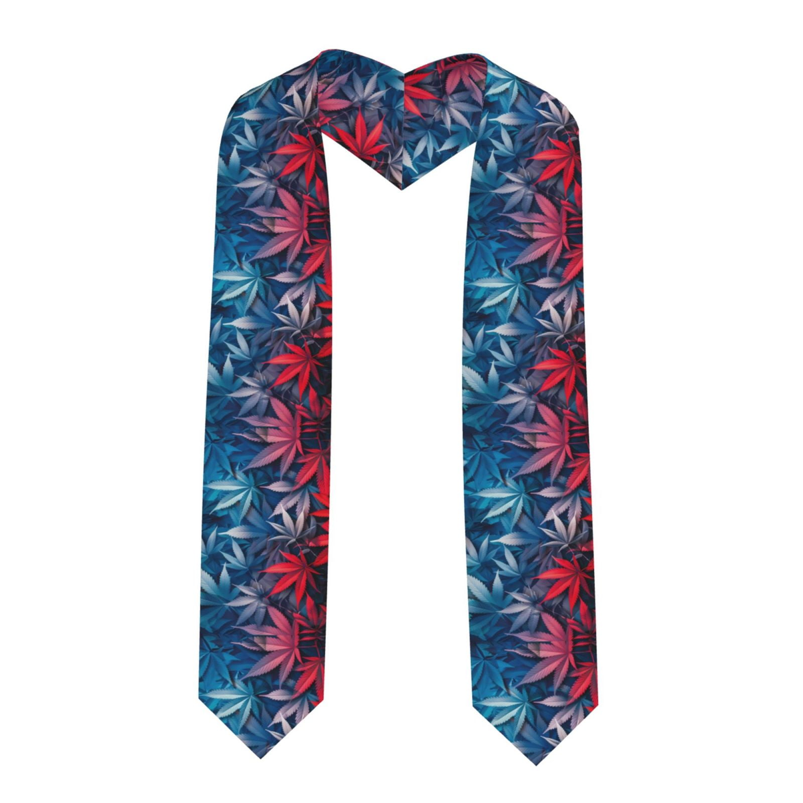 Matuu Red And Blue Leaves for Unisex Adult Graduation Stole 72” Long ...