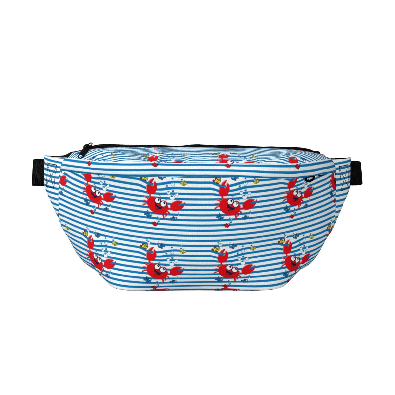 Matuu Red Funny Crab on Blue Stripe for Fashion Fanny Waist Pack ...