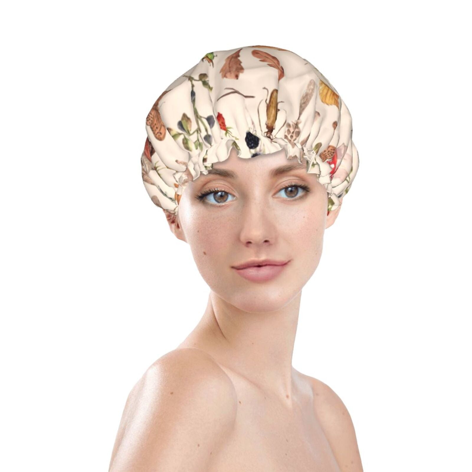 Matuu Retro Autum Mushrooms print Double Layer Elastic Waterproof ...