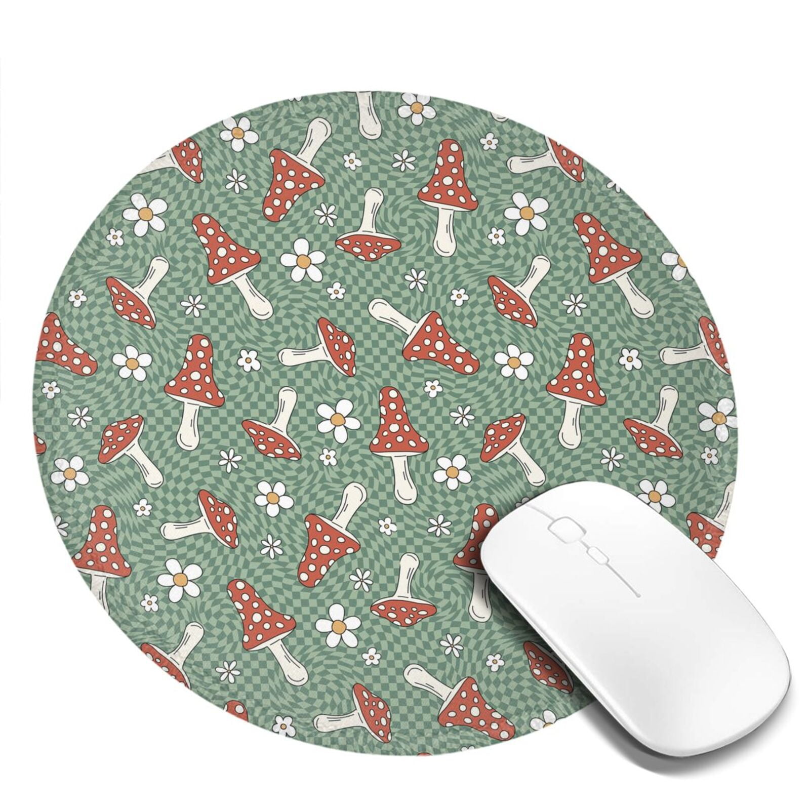 Matuu Retro Hippie Groovy Mushroom Printed Round Mouse Pad, Non-Slip ...