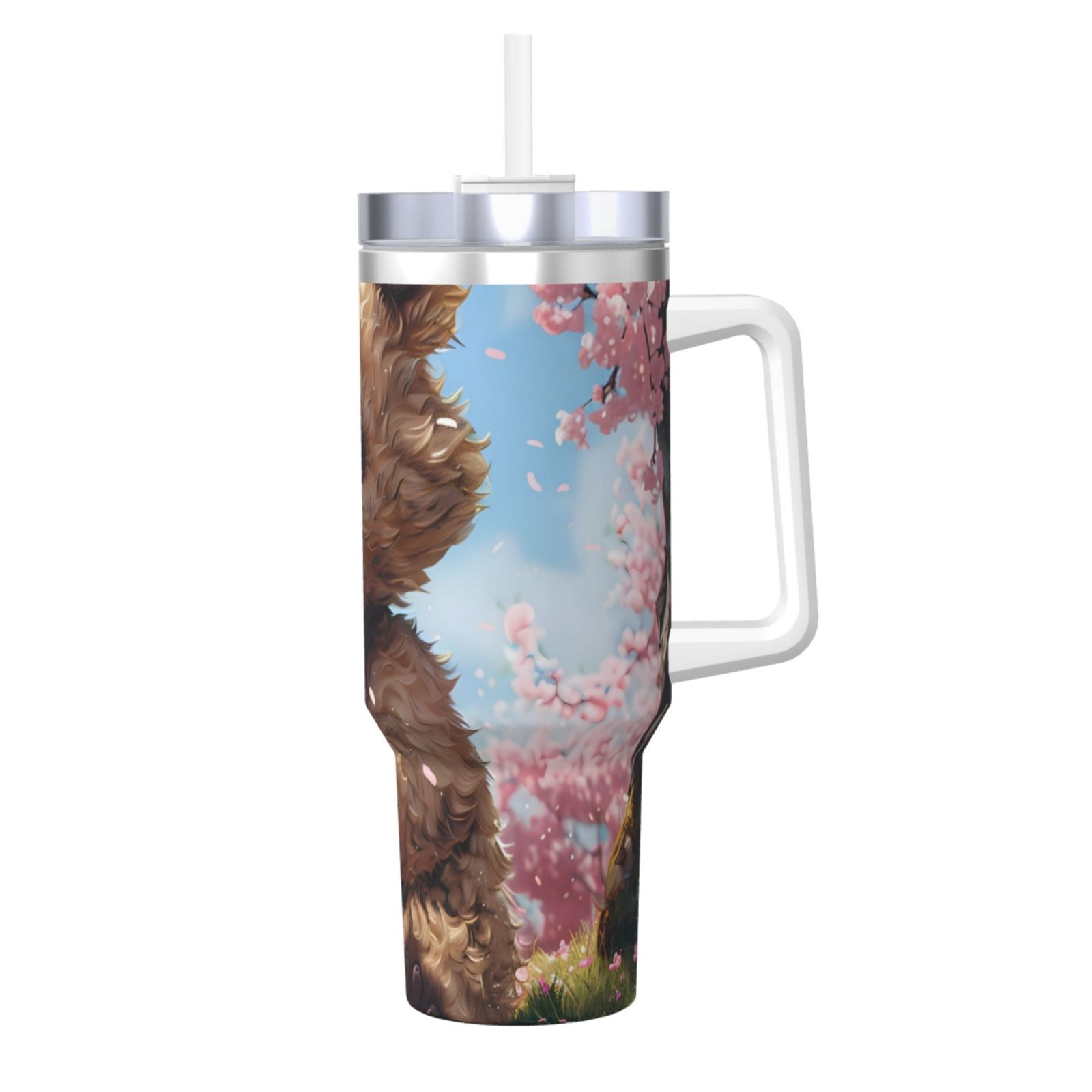 Matuu Romantic Floral Bear for 40OZ Ice Cup with Handle Durable Thermal ...