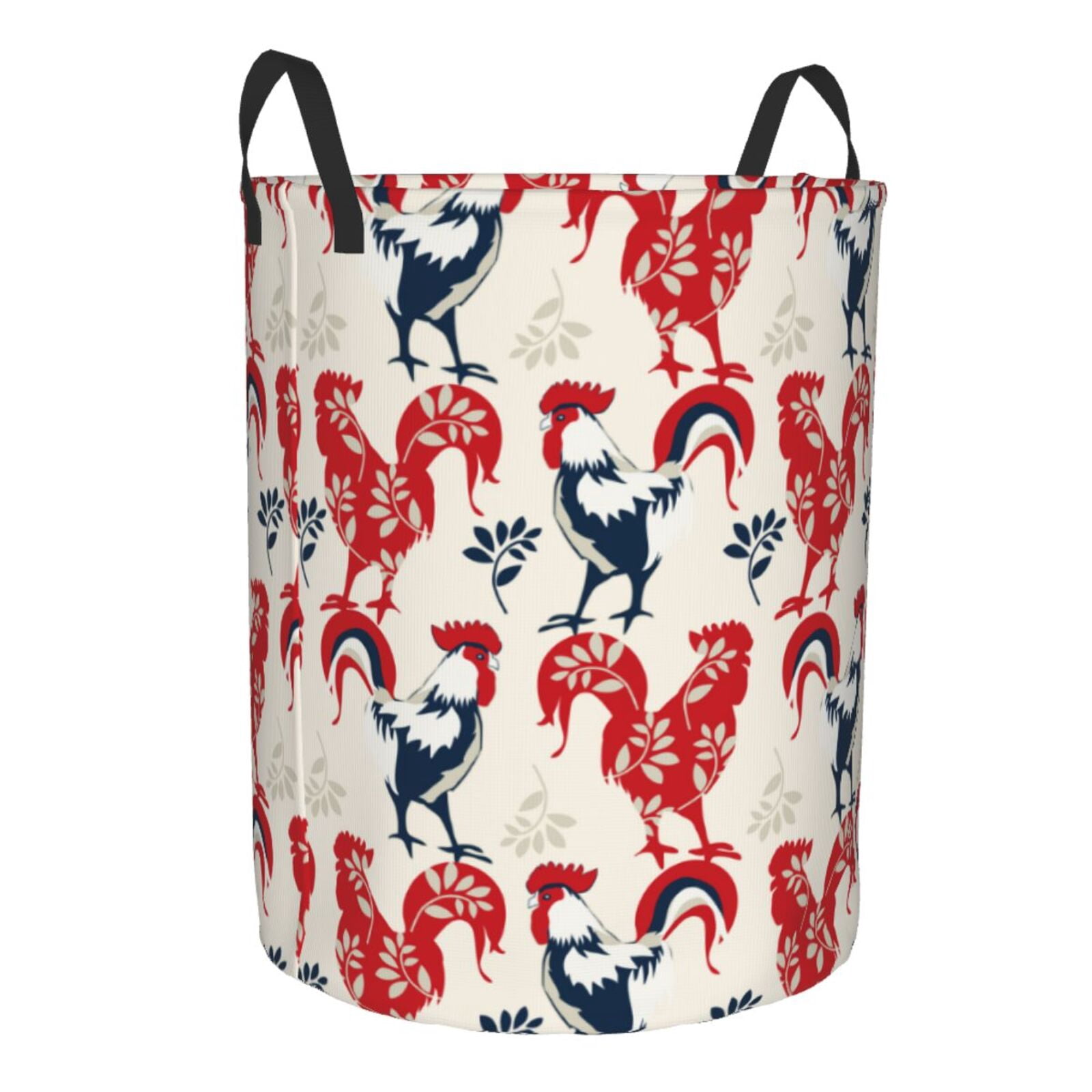 Matuu Roosters print Portable simple household items easy storage round ...