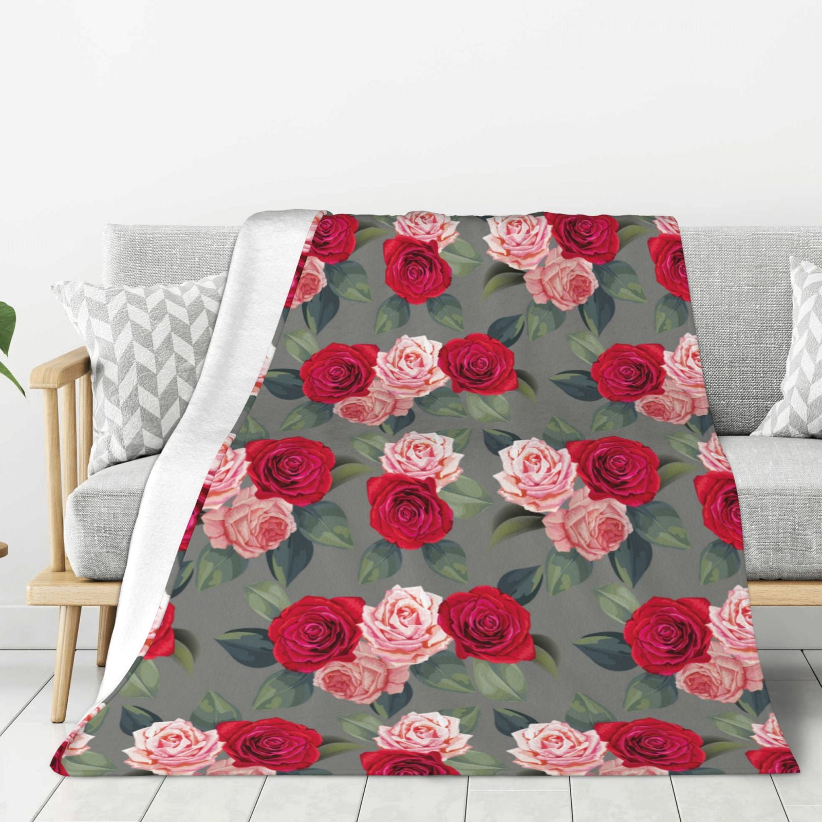 Matuu Rose Flowers for Premium Flannel Blanket, Ultra-Soft, Warm, and ...