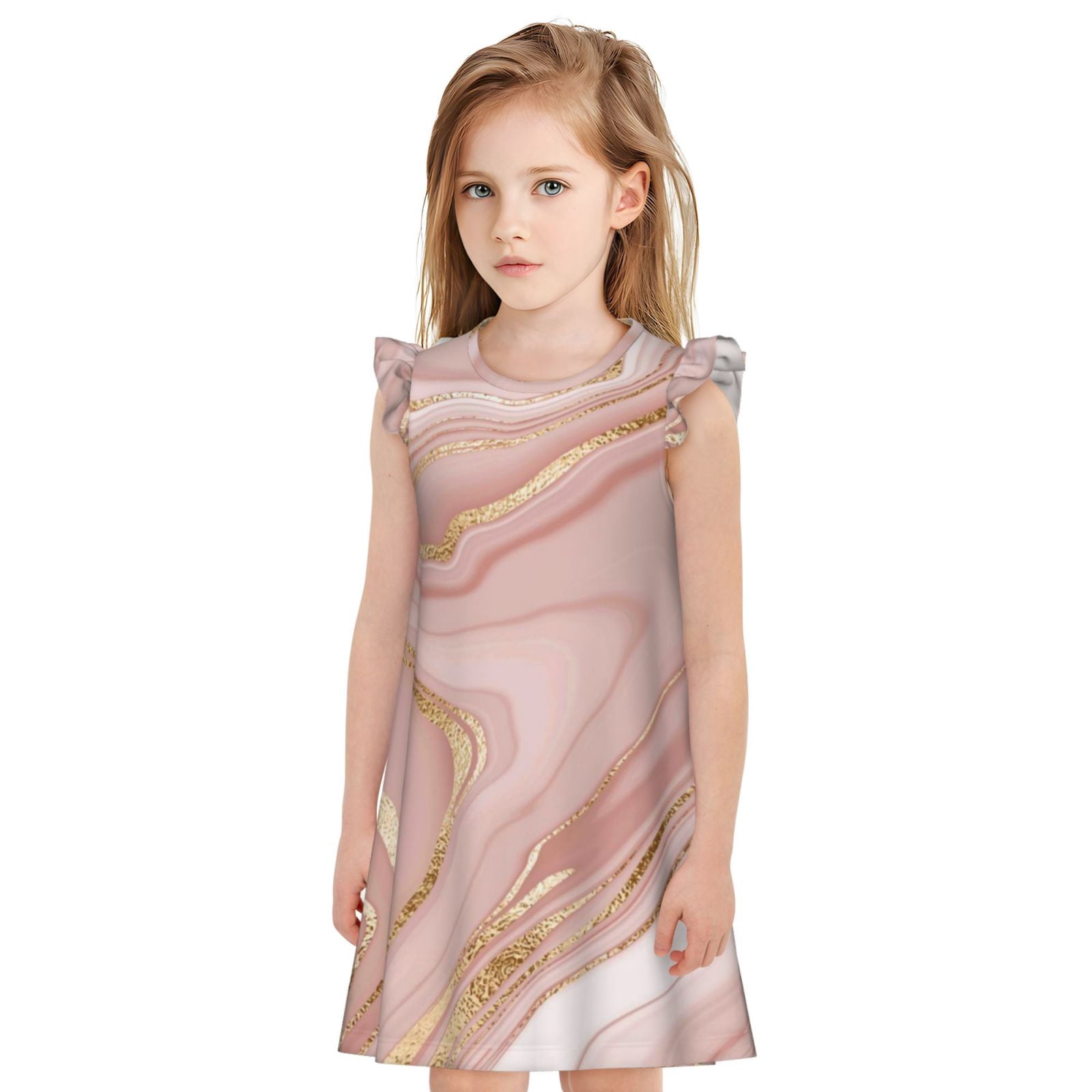 Matuu Rose Gold Glitter Splatter for Girls Nightgowns Pajamas Dress ...