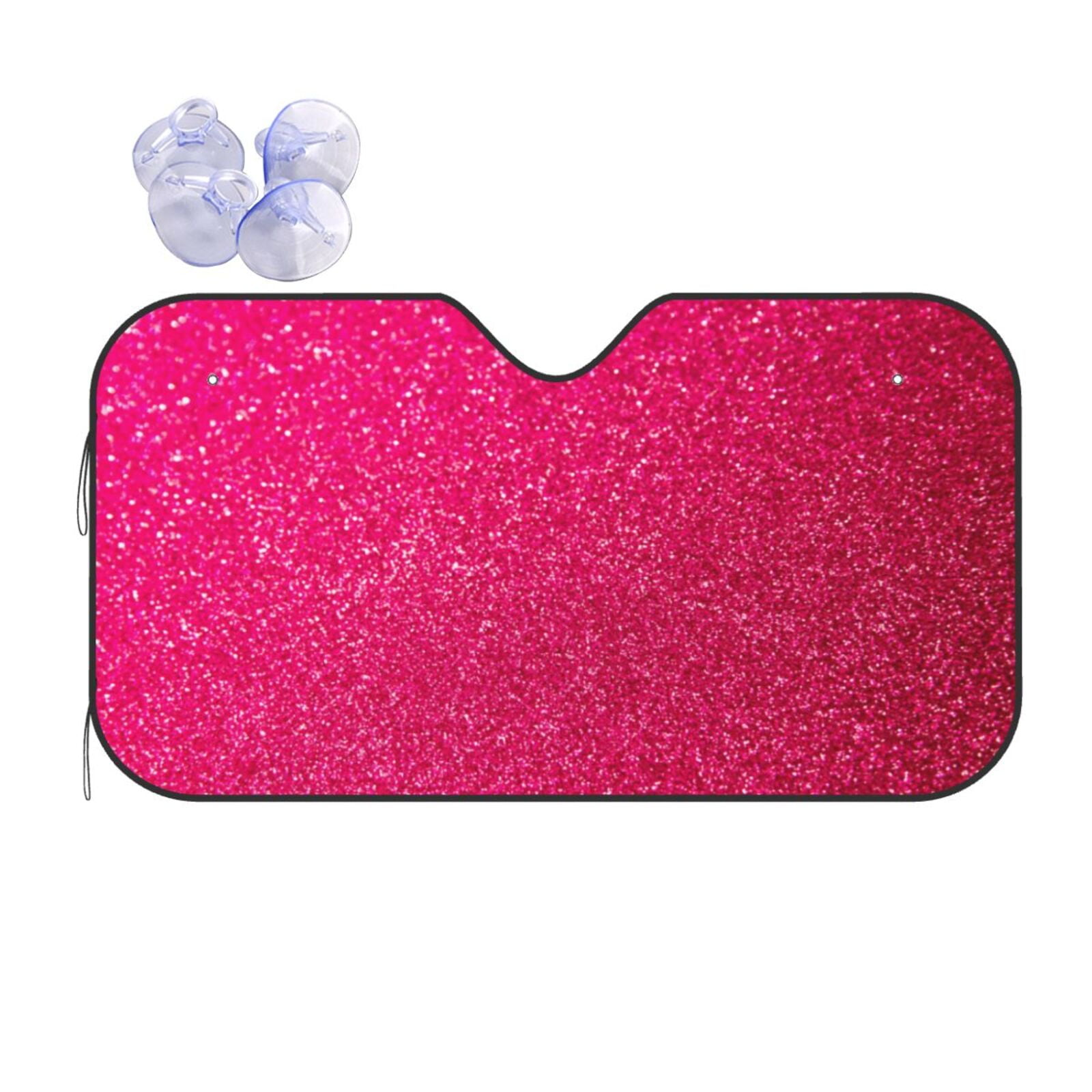 Matuu Rose Red Glitter Print Foldable Front Window Car Windshield Sun ...