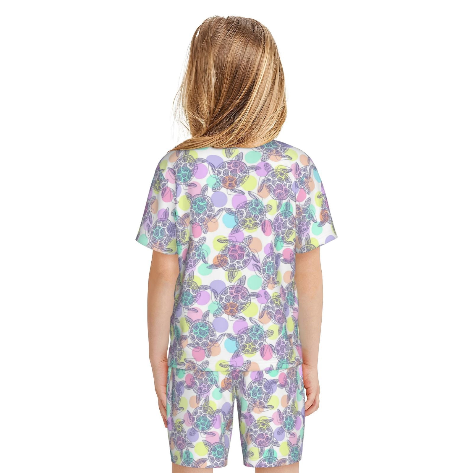 Matuu Sea Turtles for Short-Sleeved Pajama Set for Kids Soft Sleepwear ...