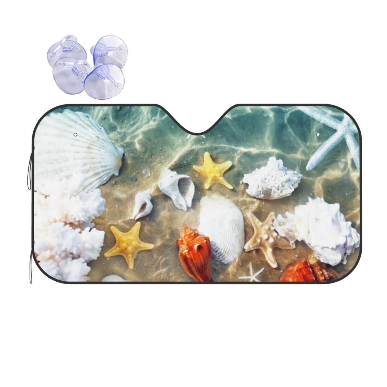 Matuu Seashell On The Beach Print Foldable Front Window Car Windshield ...