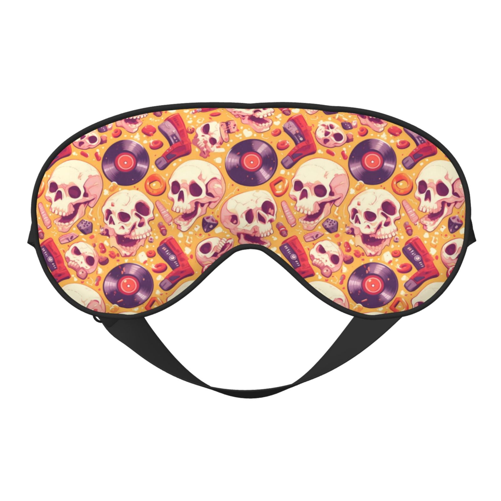 Matuu Skull rock record for Soft Eye Mask Sleep Mask with Elastic Strap ...
