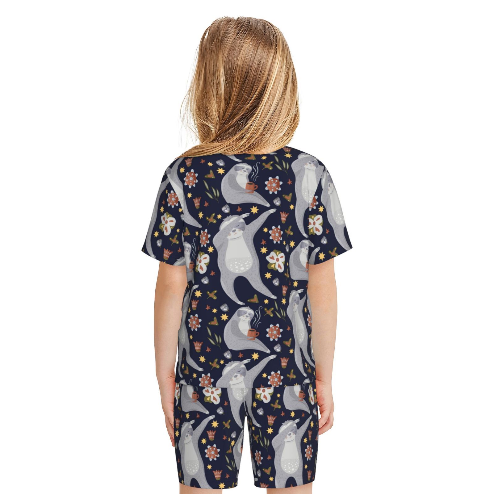 Matuu Sloths Dancing for Short-Sleeved Pajama Set for Kids Soft ...