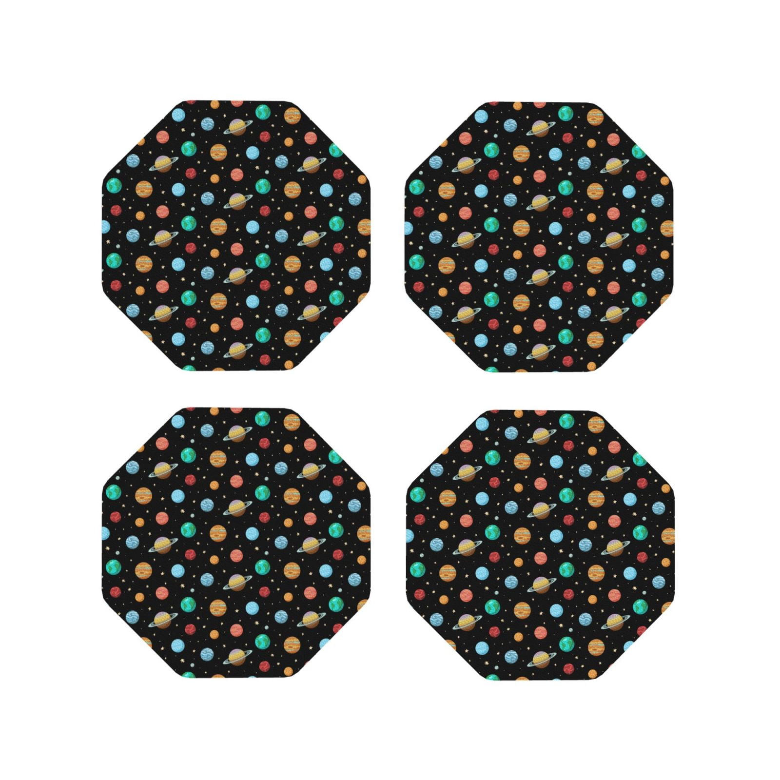 Matuu Solar System Planets Space for Cup Coasters Set of 4 Leather ...