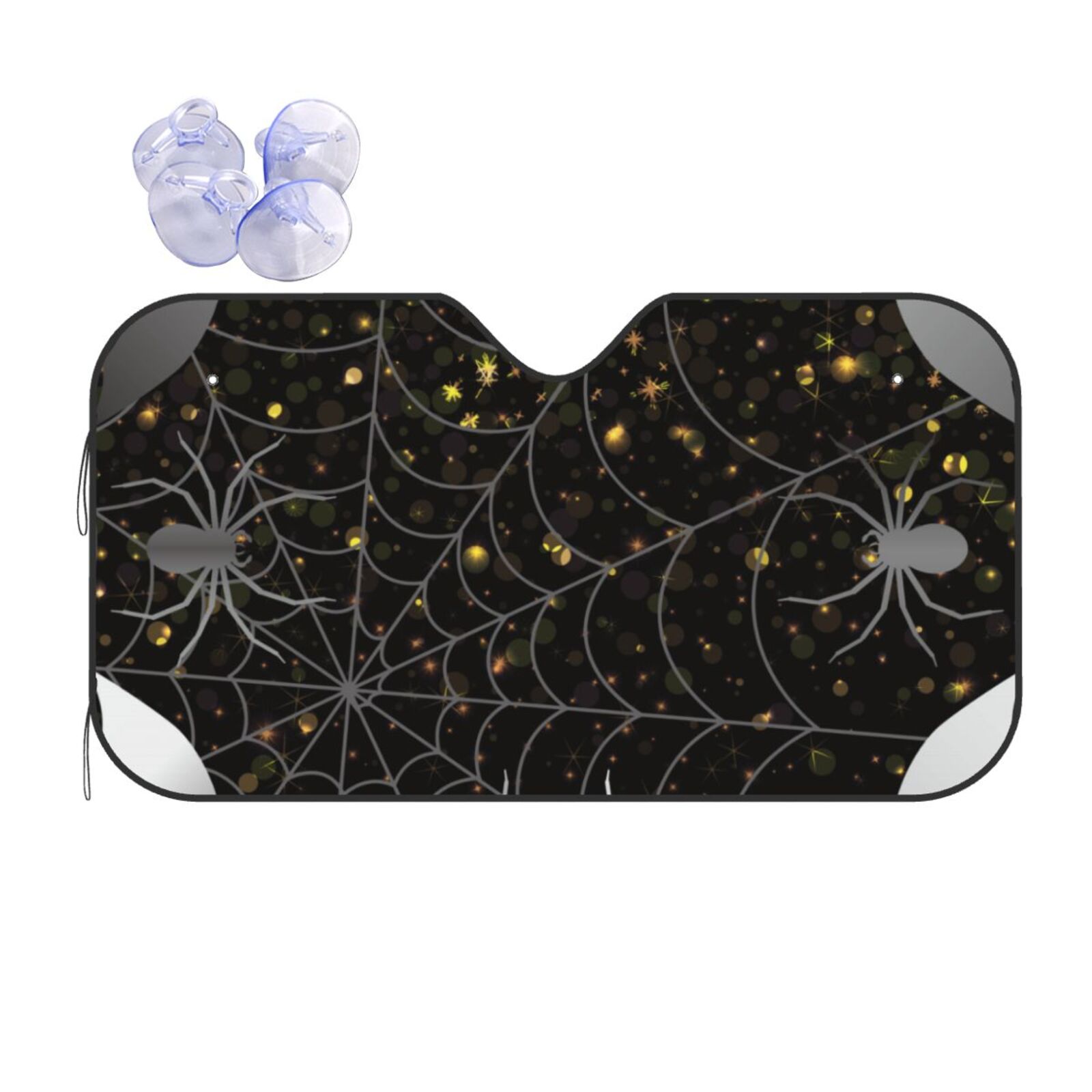 Matuu Spiderweb Bats And A Spider Print Foldable Front Window Car ...
