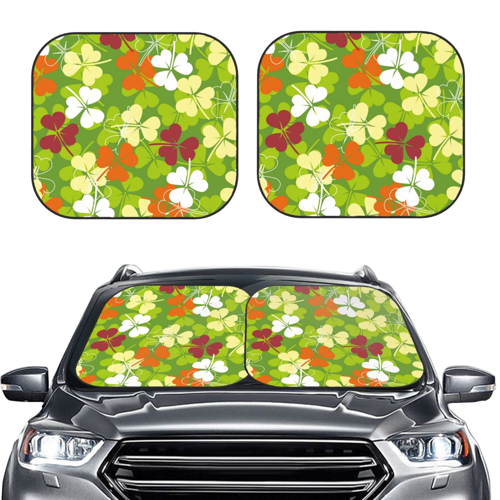 Matuu St. Patrick's Day3 2 Piece Car Windshield Sun Shade Foldable ...