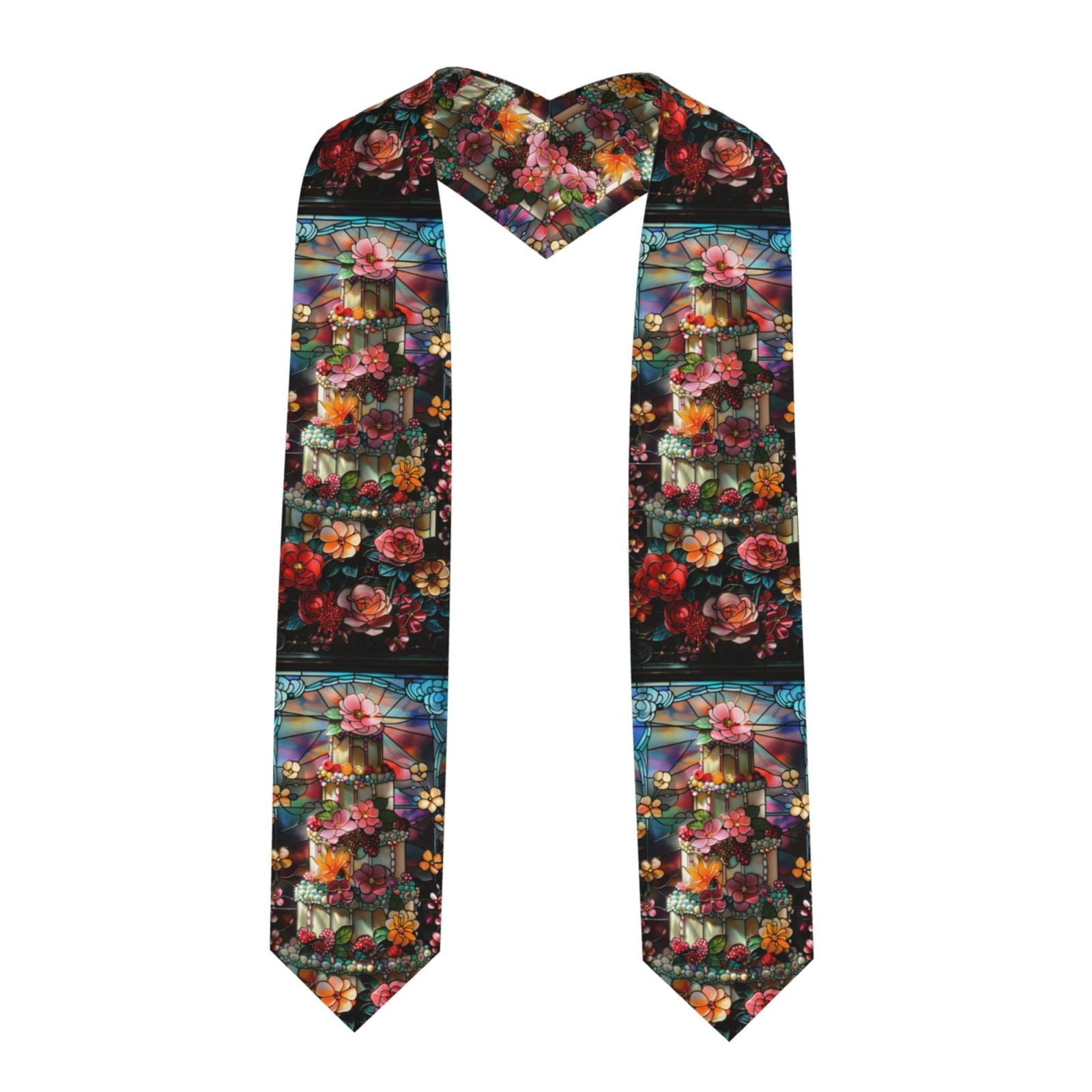 Matuu Stained Glass Floral Cake for Unisex Adult Graduation Stole 72 ...