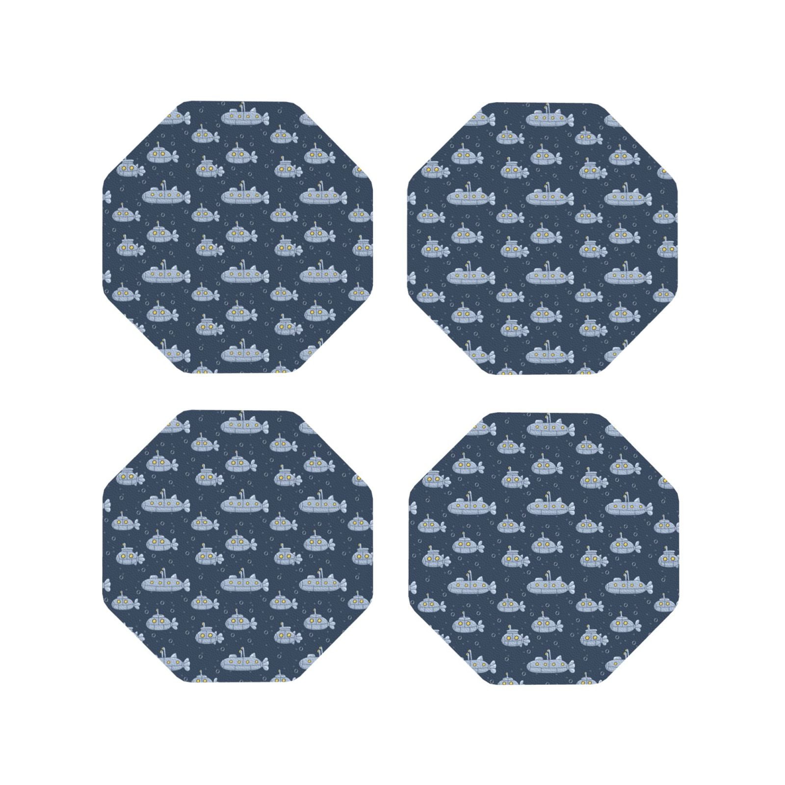 Matuu Submarine With Periscope for Cup Coasters Set of 4 Leather ...