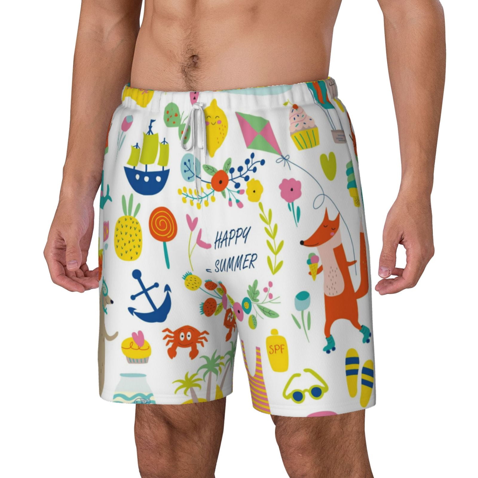 Matuu Summer Animal for Men's quick-dry swim shorts with compression ...