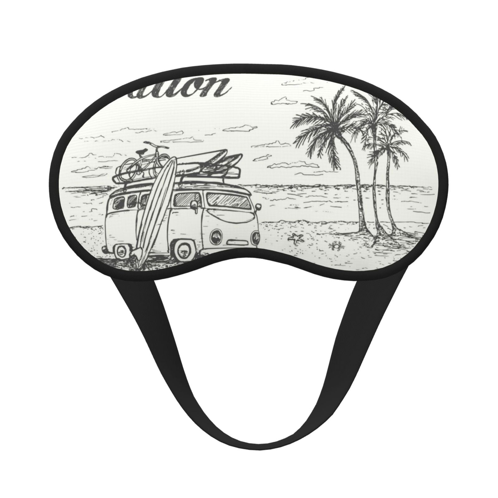 Matuu Summer Vacation Scene With Camping Van for Sleep Eye Mask for ...
