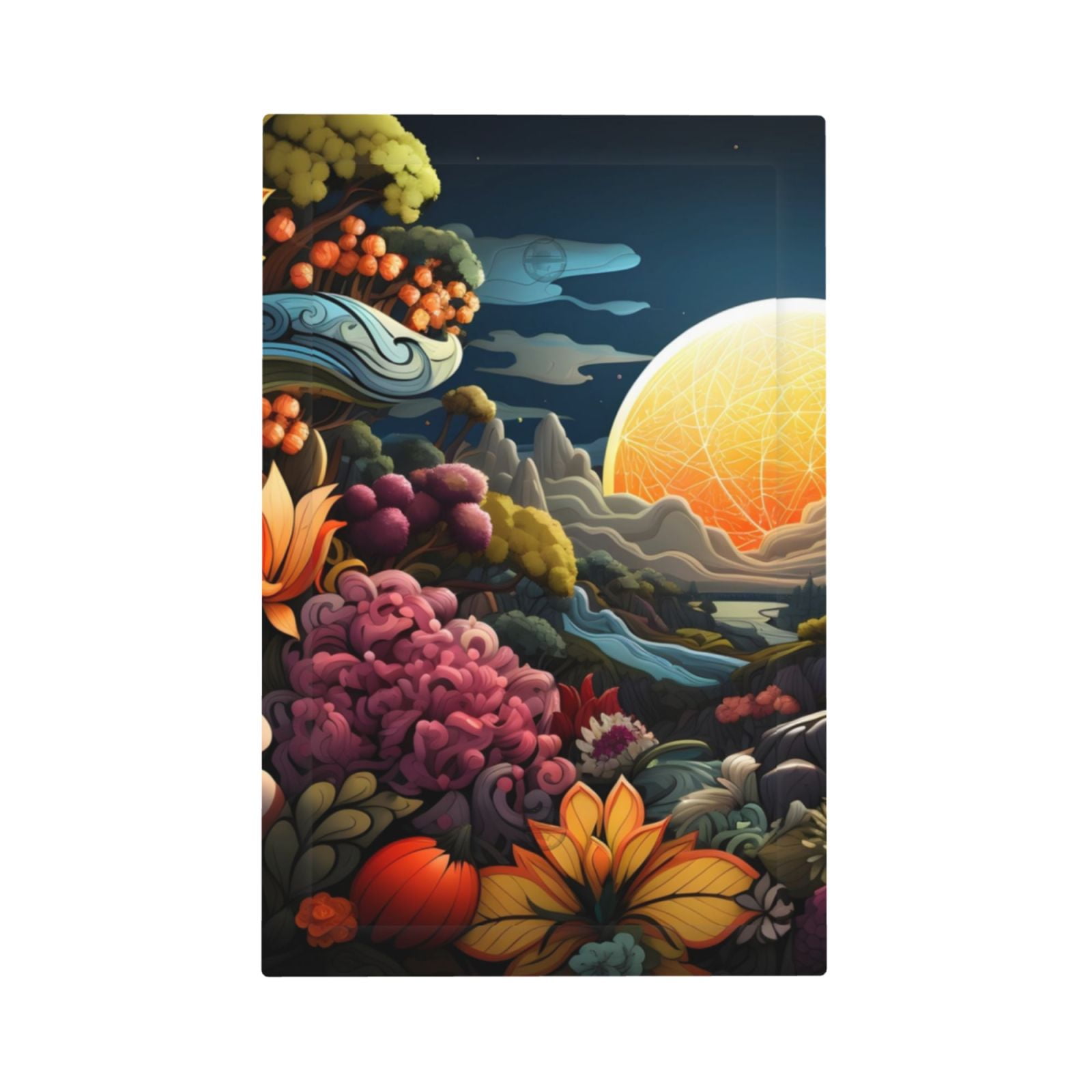 Matuu Sunset Floral Fantasy Landscape for Modern Decorative Wall Plate ...