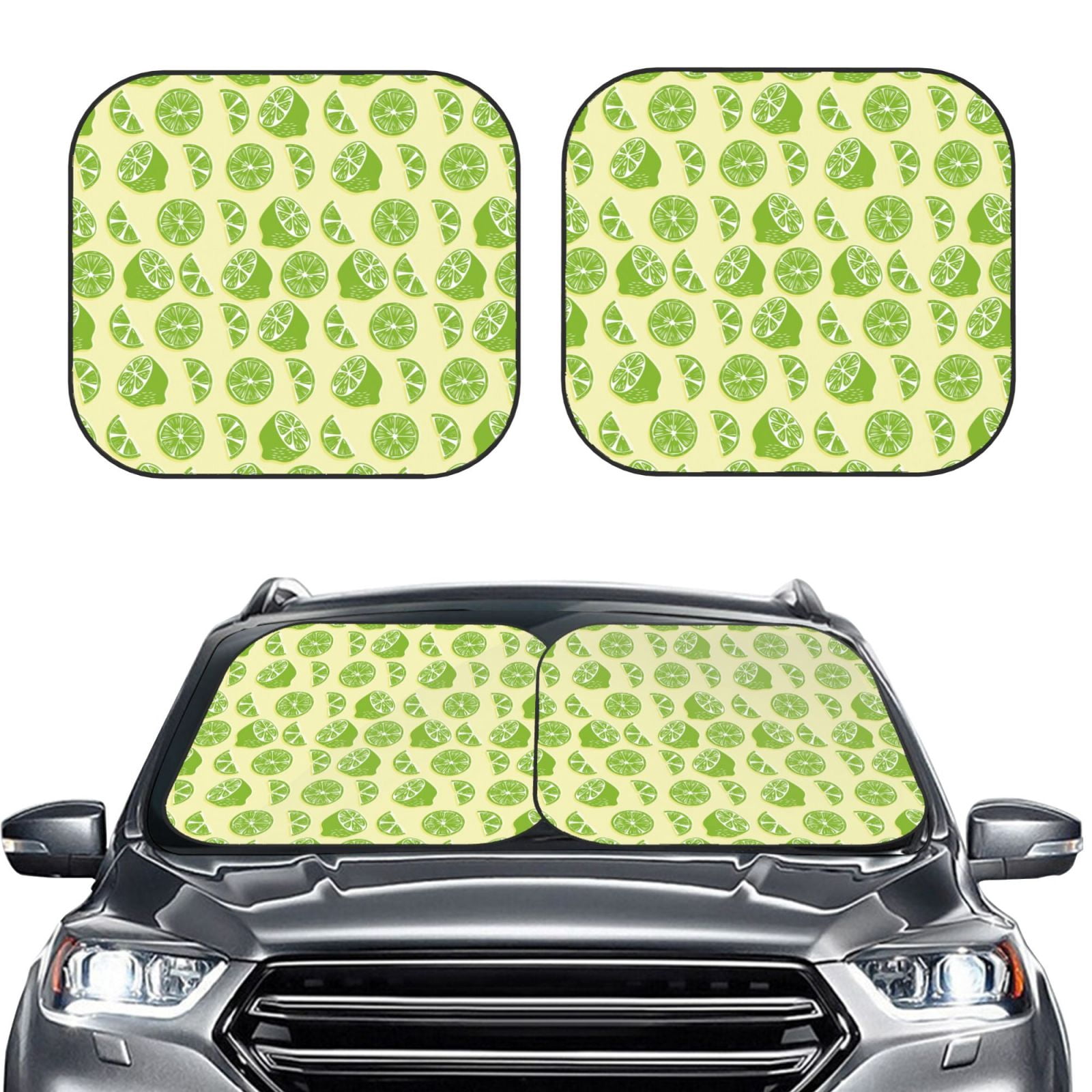 Matuu Various Lemons Print 2 Piece Car Windshield Sun Shade Foldable ...