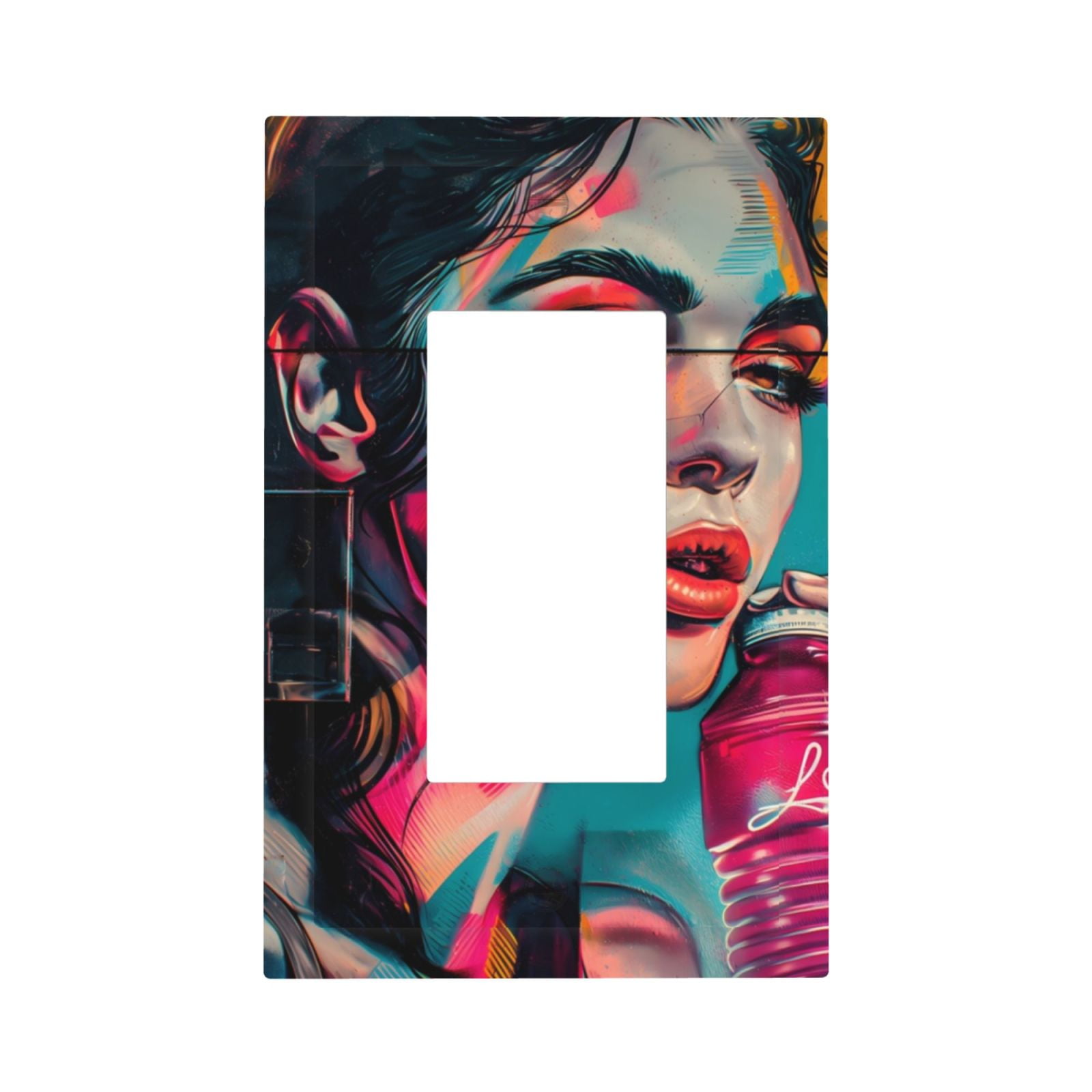 Matuu Vibrant Street Art Portrait for Modern Decorative Wall Plate ...